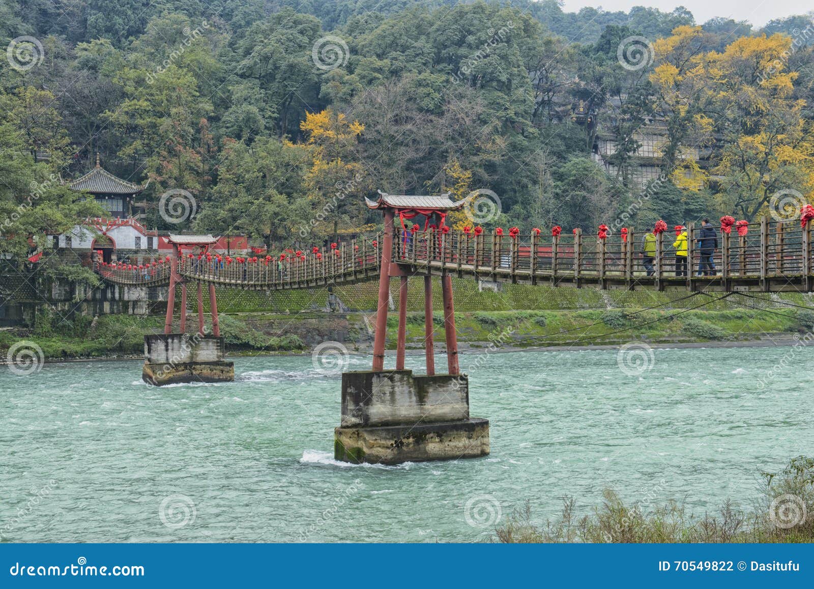 People Walking on Cable Suspension Bridge Editorial Photography - Image ...