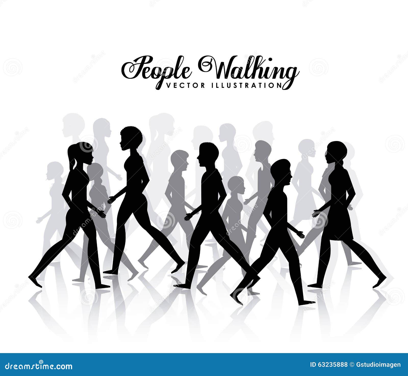 People walking design stock vector. Illustration of fitness - 63235888