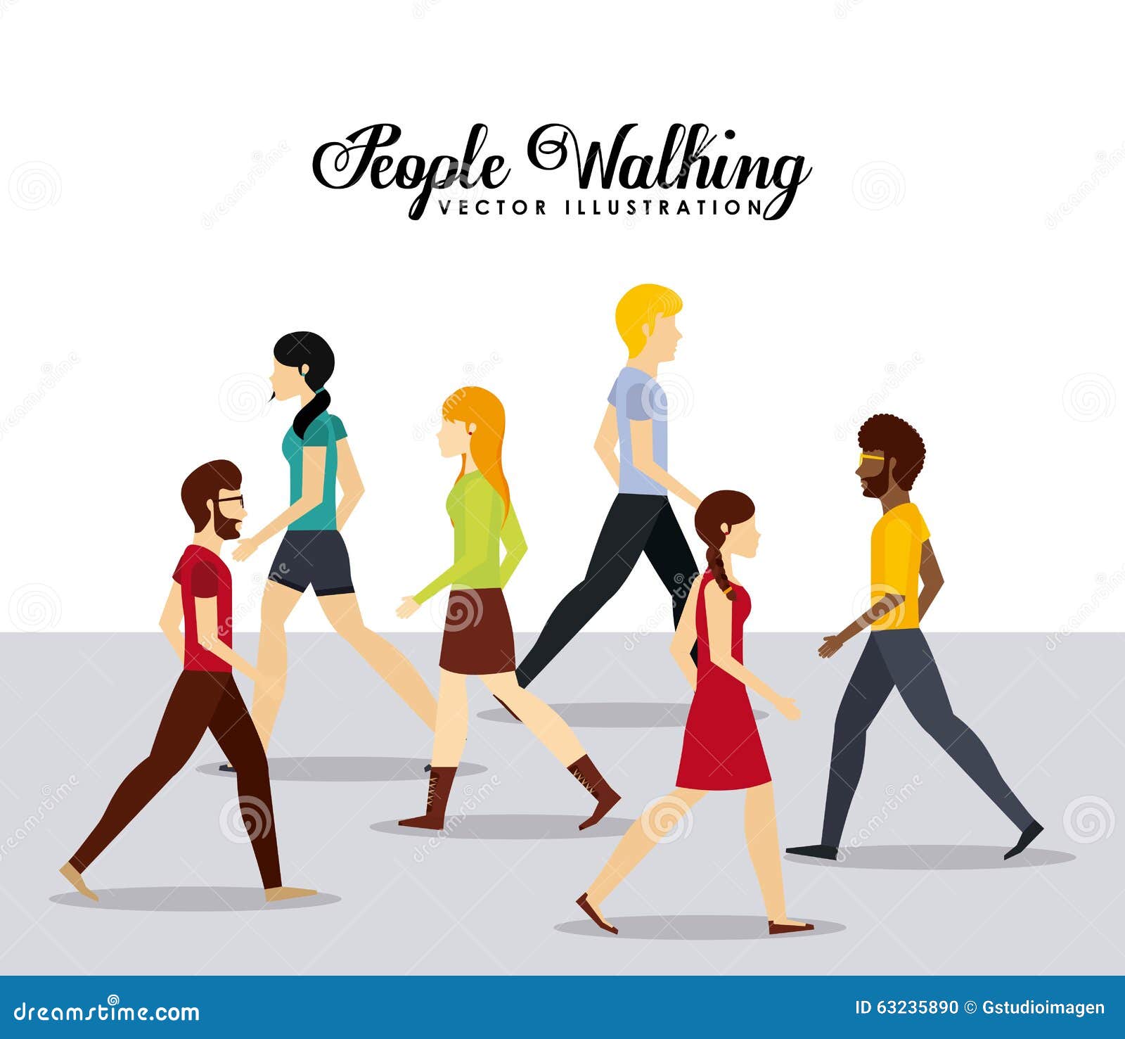People walking design stock vector. Illustration of character - 63235890