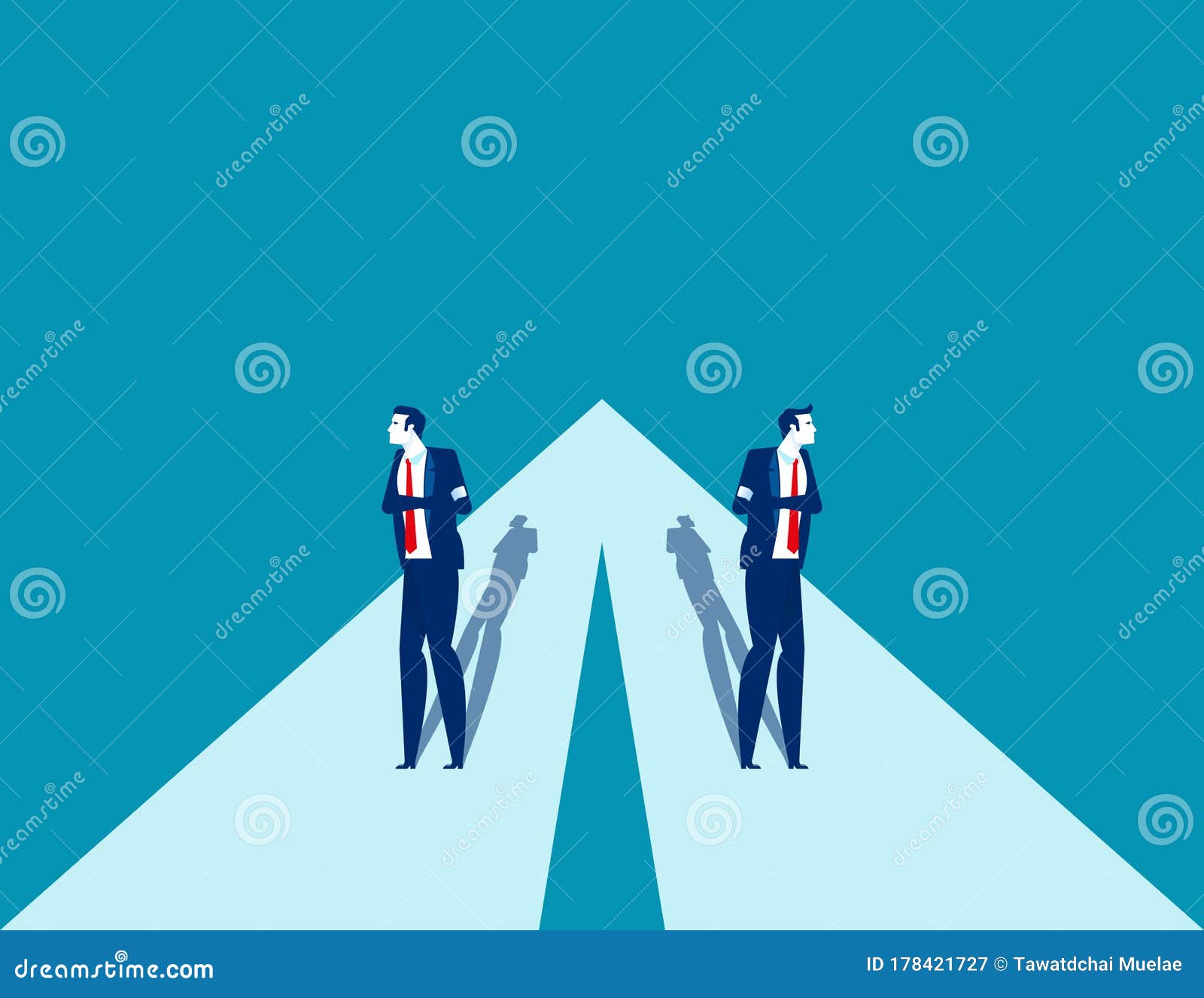 People Walking Different Way. Divorced Couple Concept Stock Vector ...