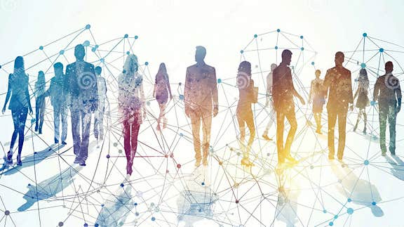 People Walking on a Digital Path AIG535 Stock Photo - Image of value ...