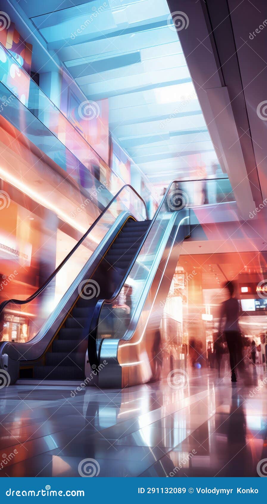 People Walking on an Escalator in a Busy Building Stock Image - Image ...