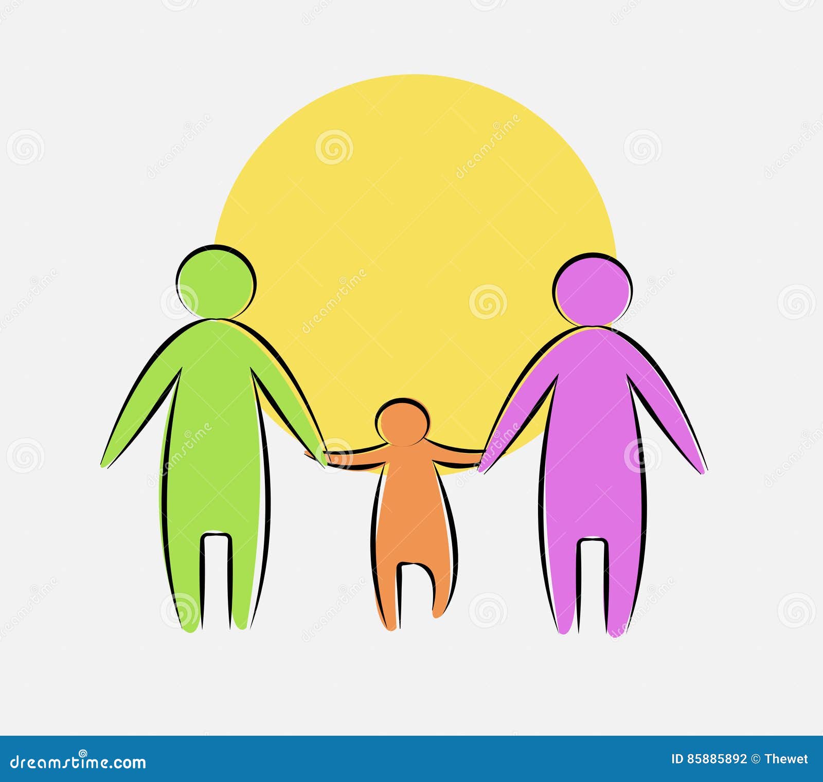 People Walking in Family Conception Stock Illustration - Illustration ...