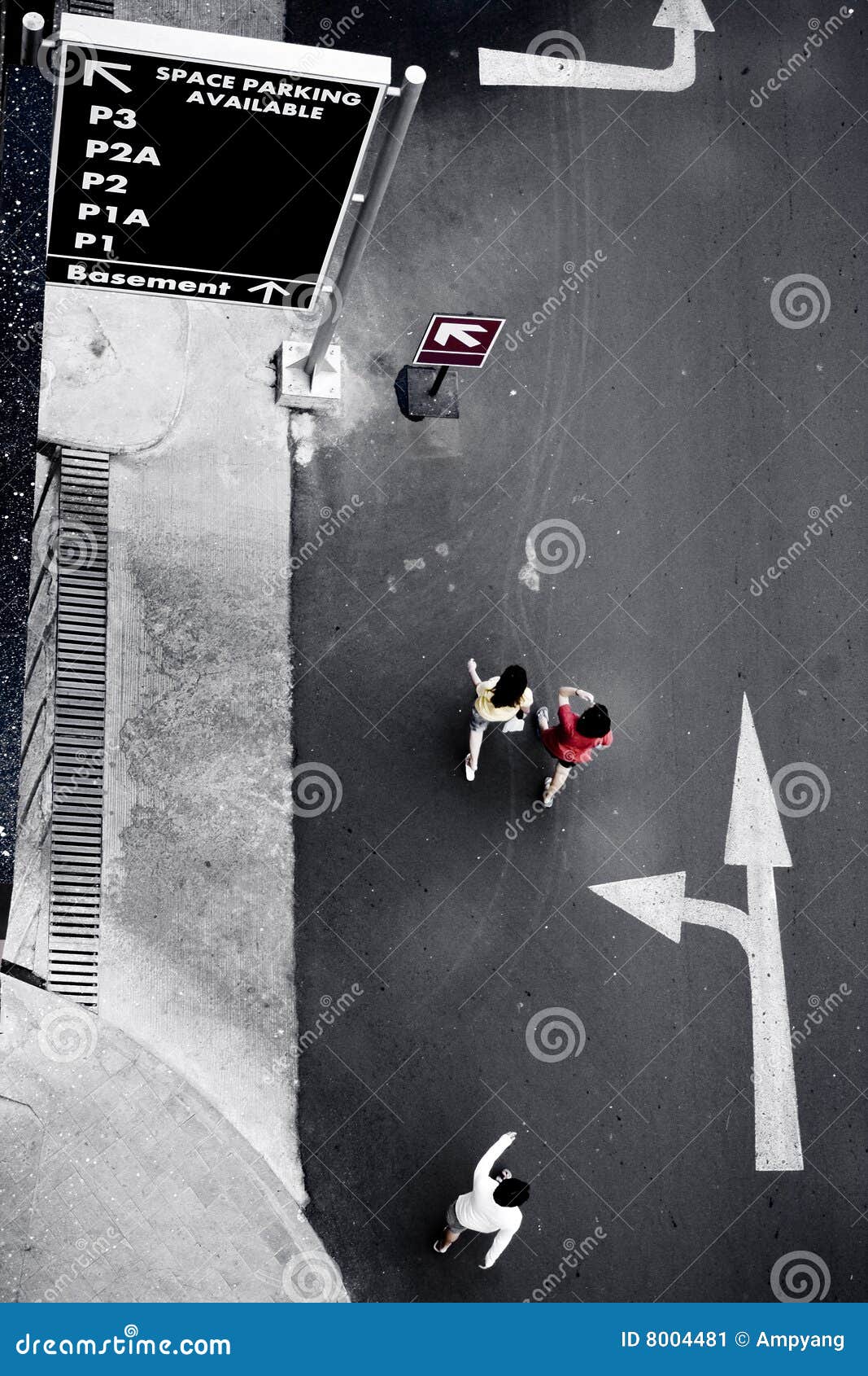 People Walking Follow Directional Signs Stock Image - Image of ...