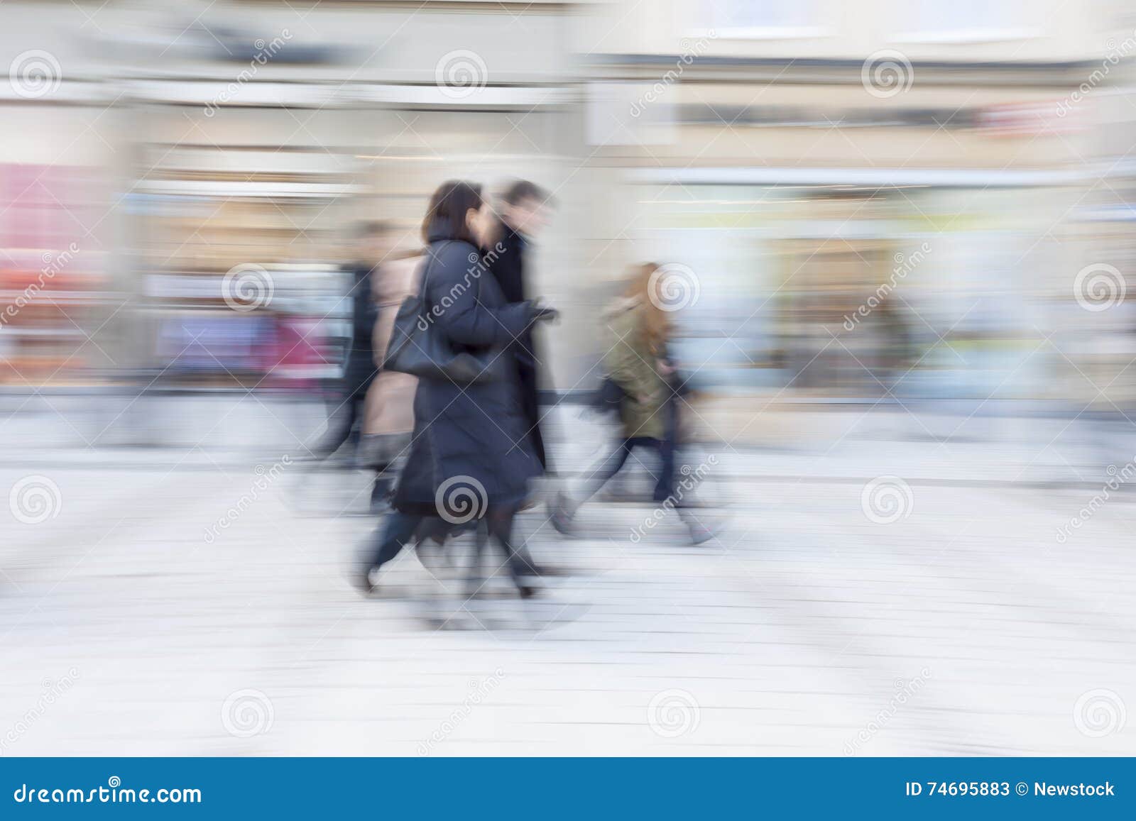 People Walking, Happy Shopping, Motion Blur Stock Image - Image of ...