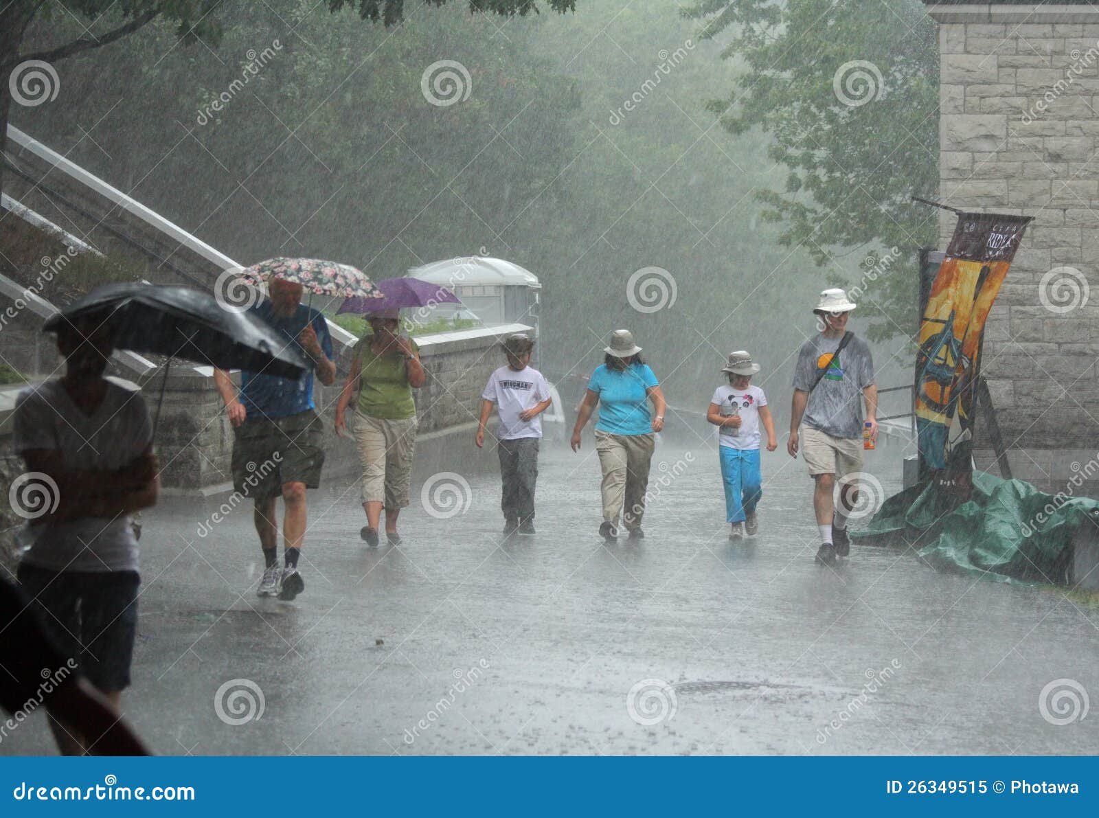 People Walking in Hard Rain Editorial Image - Image of downtown, city ...
