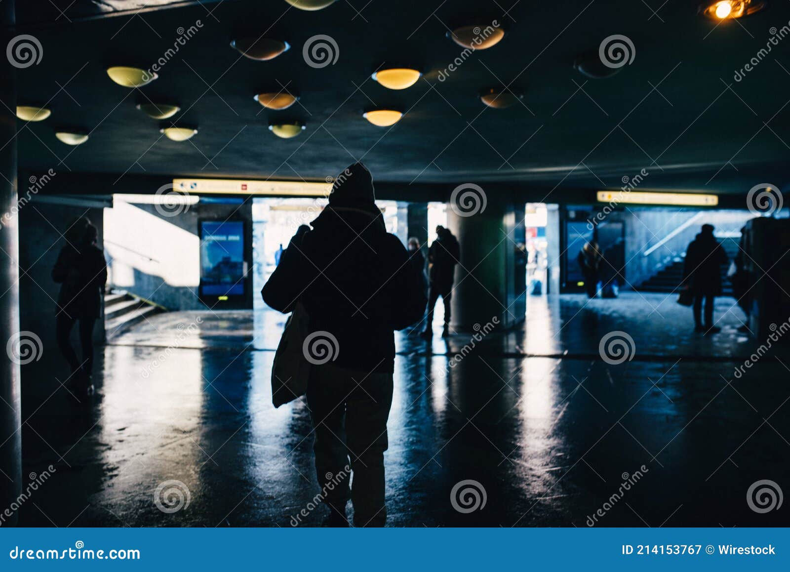 People Walking Inside Underground Tunnel Stock Image - Image of railway ...