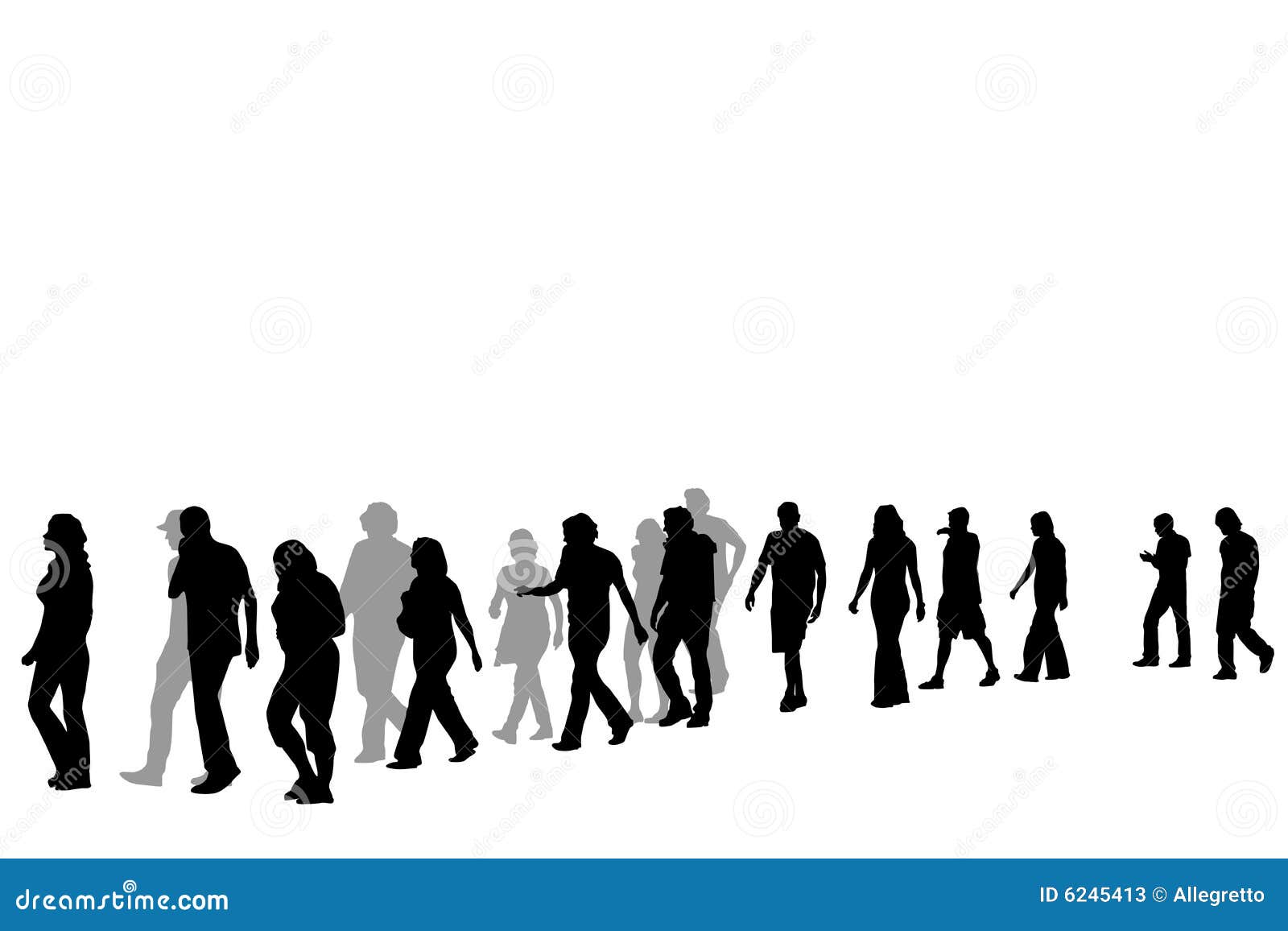People walking in line stock illustration. Illustration of female - 6245413