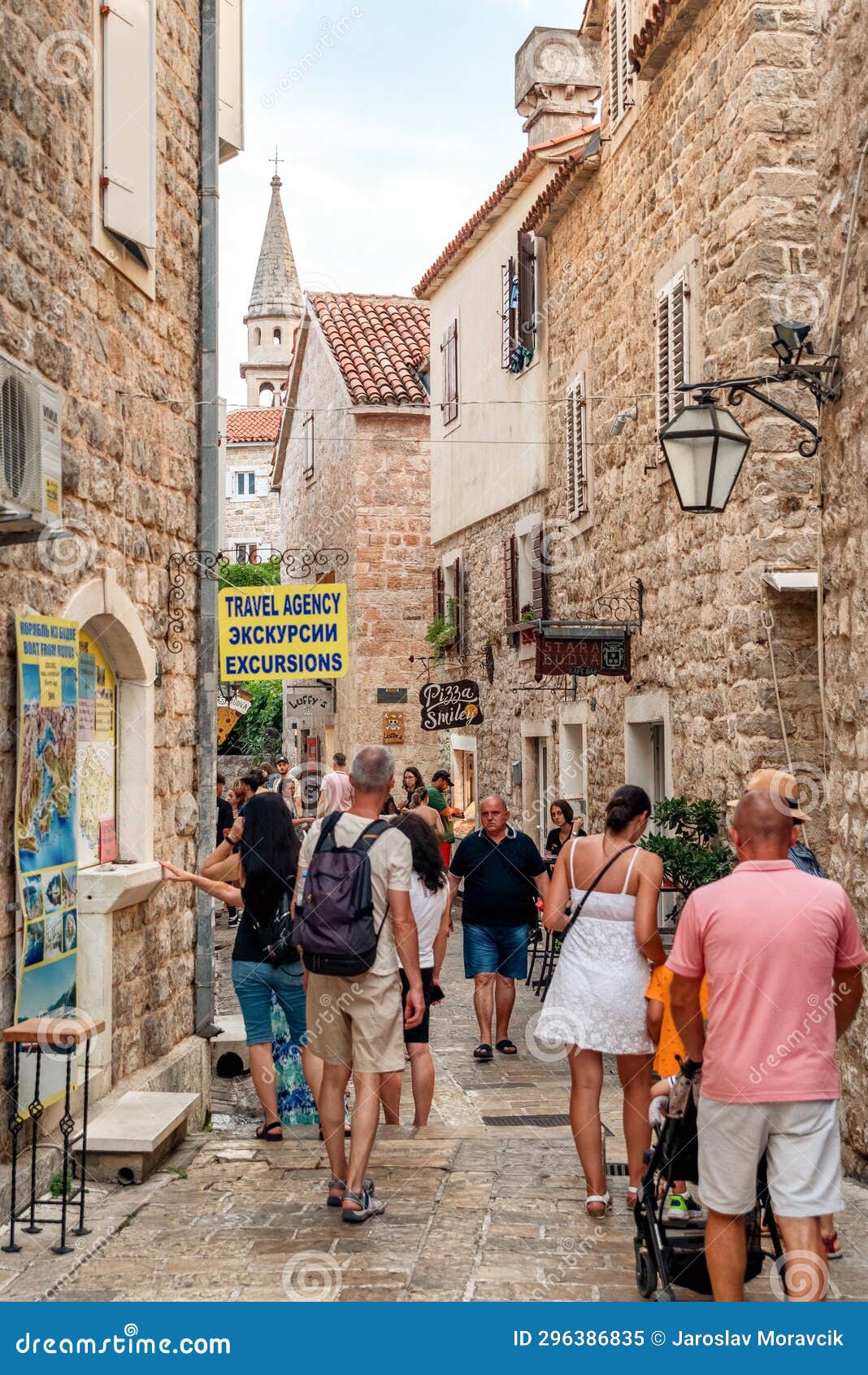 People Walking in Old Town of Budva in Montenegro Editorial Image ...