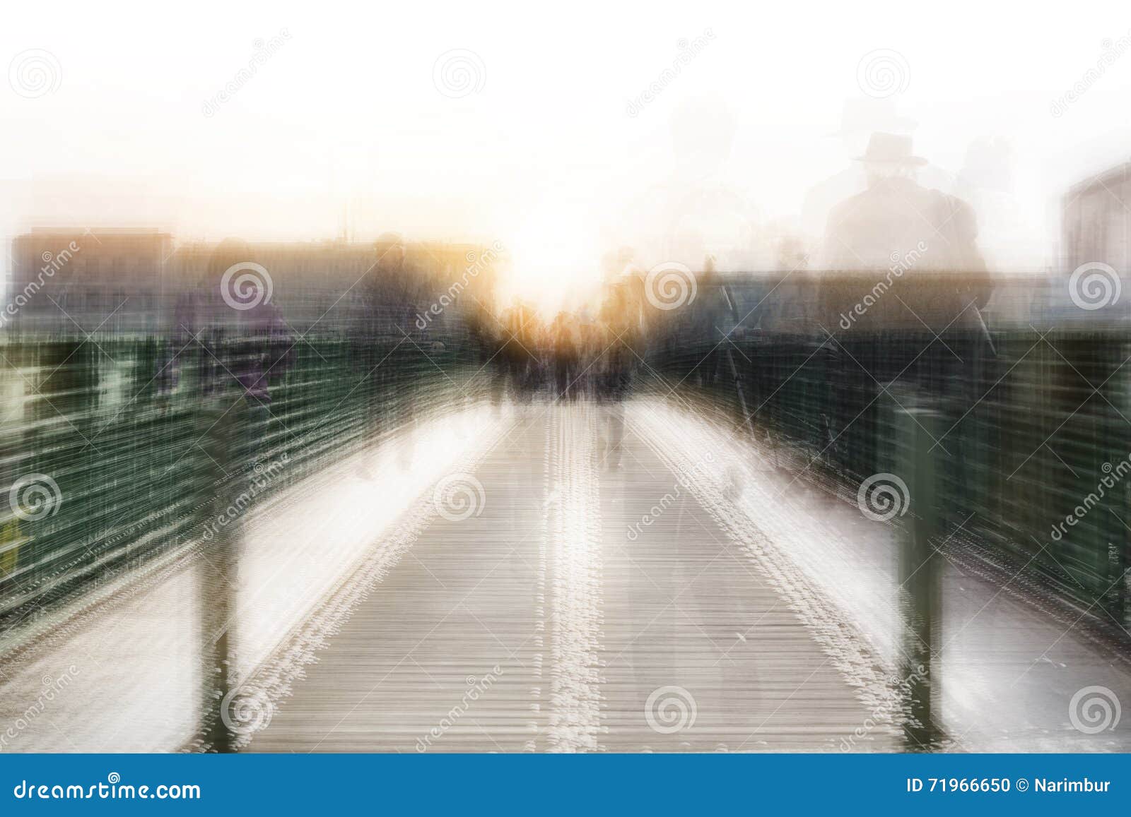 People Walking Over a Bridge Stock Photo - Image of light, multi: 71966650