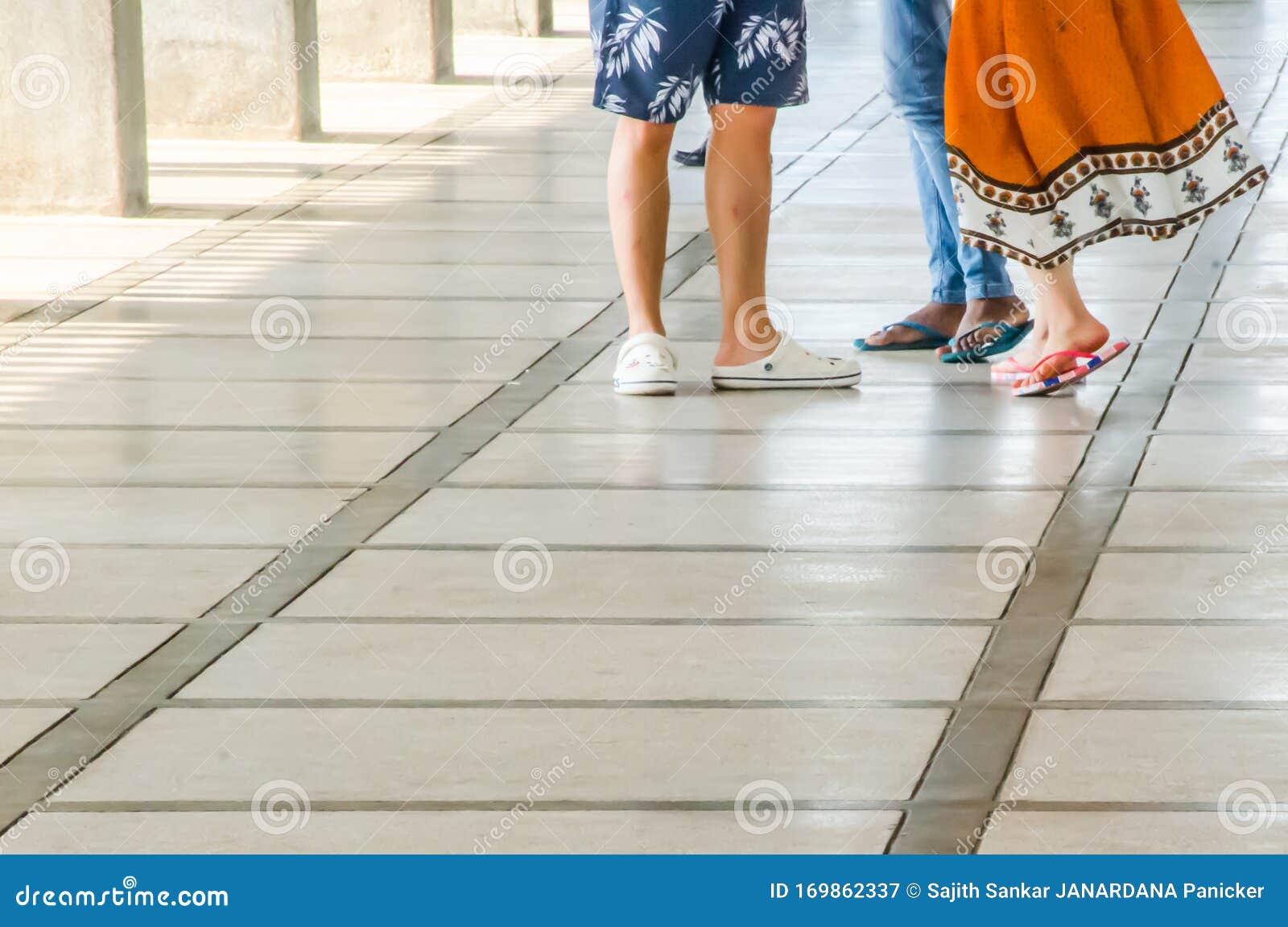 People Walking Over the Floor with a Pattern. Stock Image - Image of ...