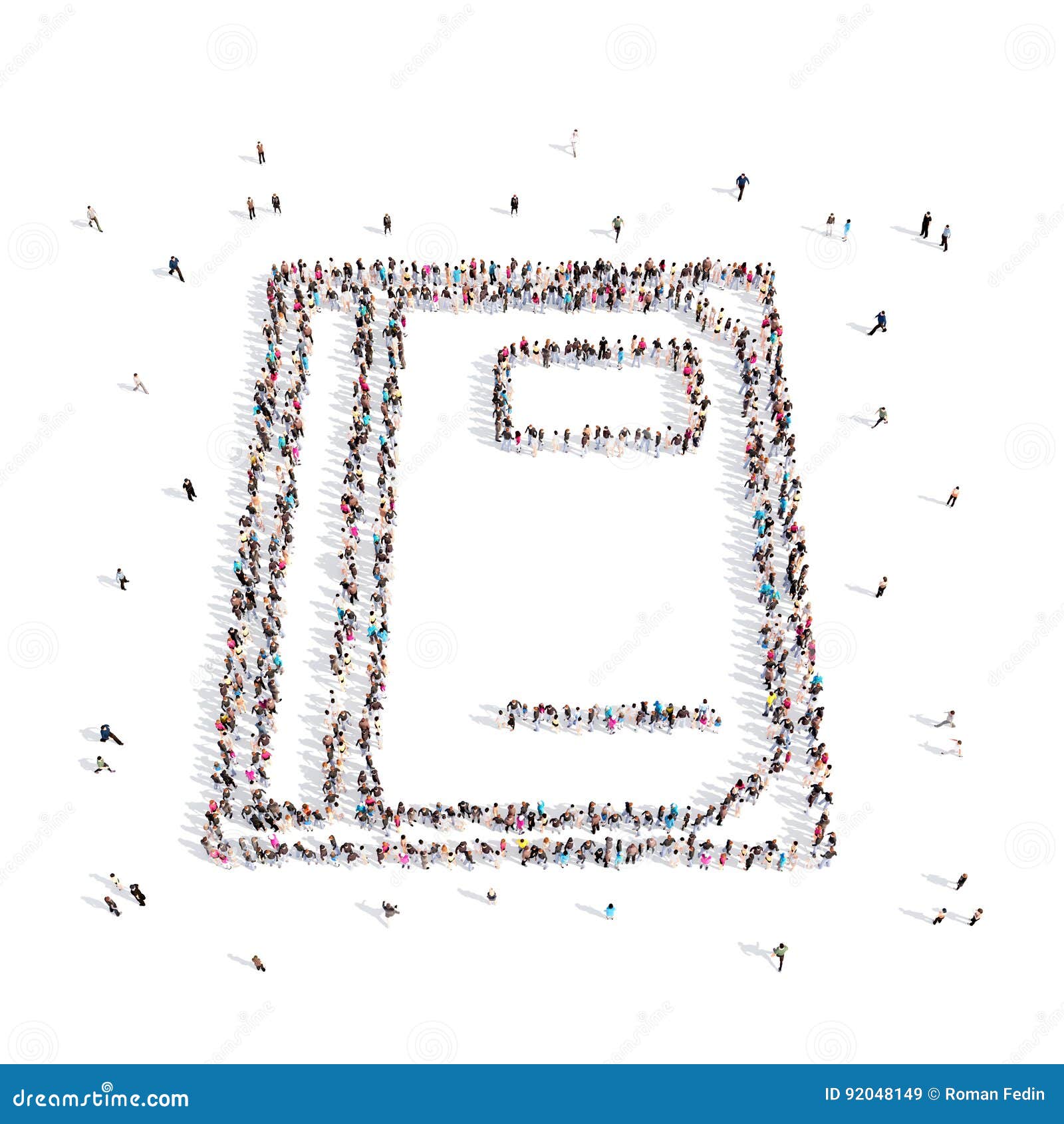 People Walking in Paper .3D Illustration. 3D Rendering. Stock ...