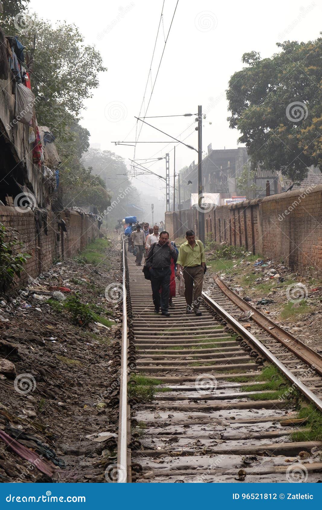 People Walking on the Railroad in Kolkata Editorial Photography - Image ...