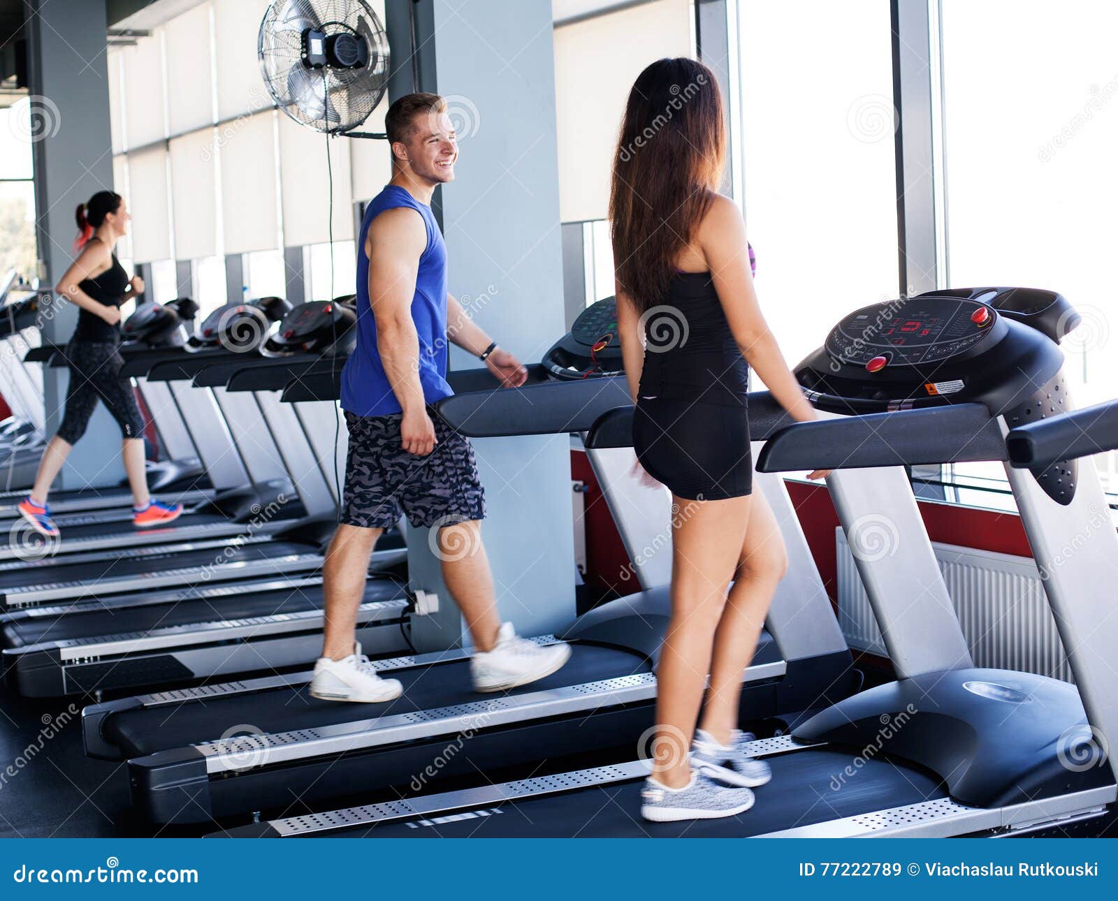 People Walking on the Running Track Stock Image - Image of happy ...