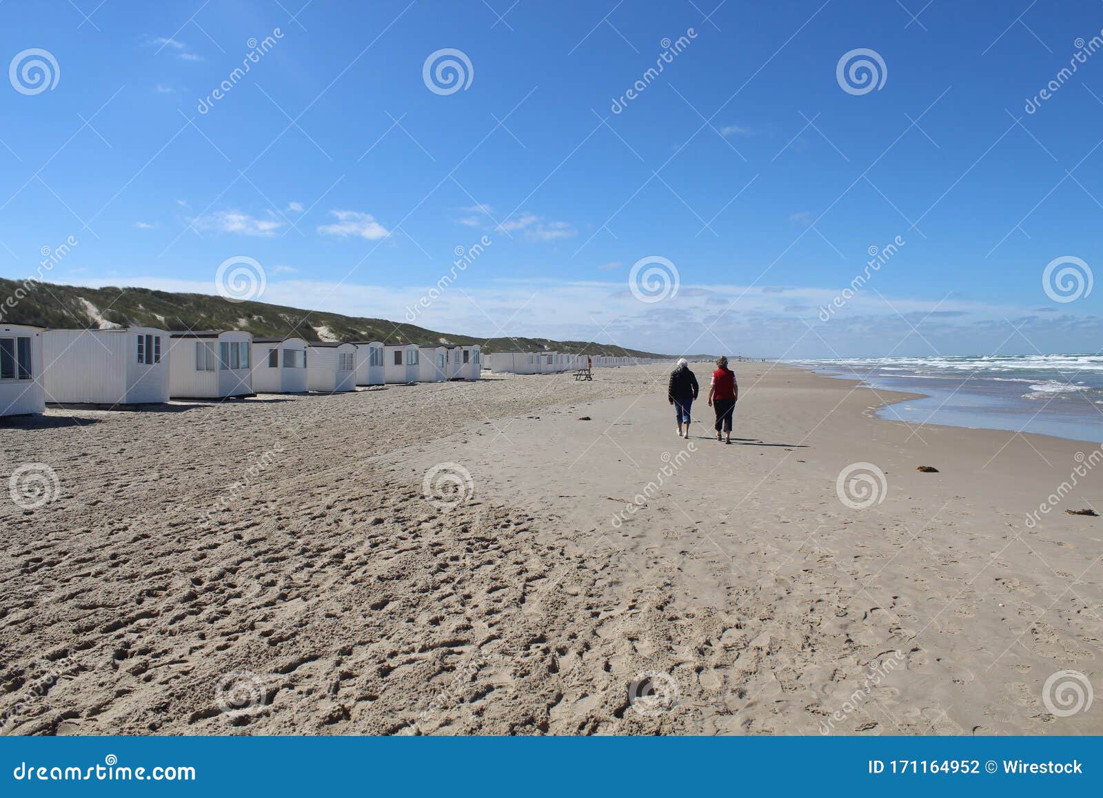 People Walking on the Sandy Beach at Lokken Beach, Denmark Editorial ...