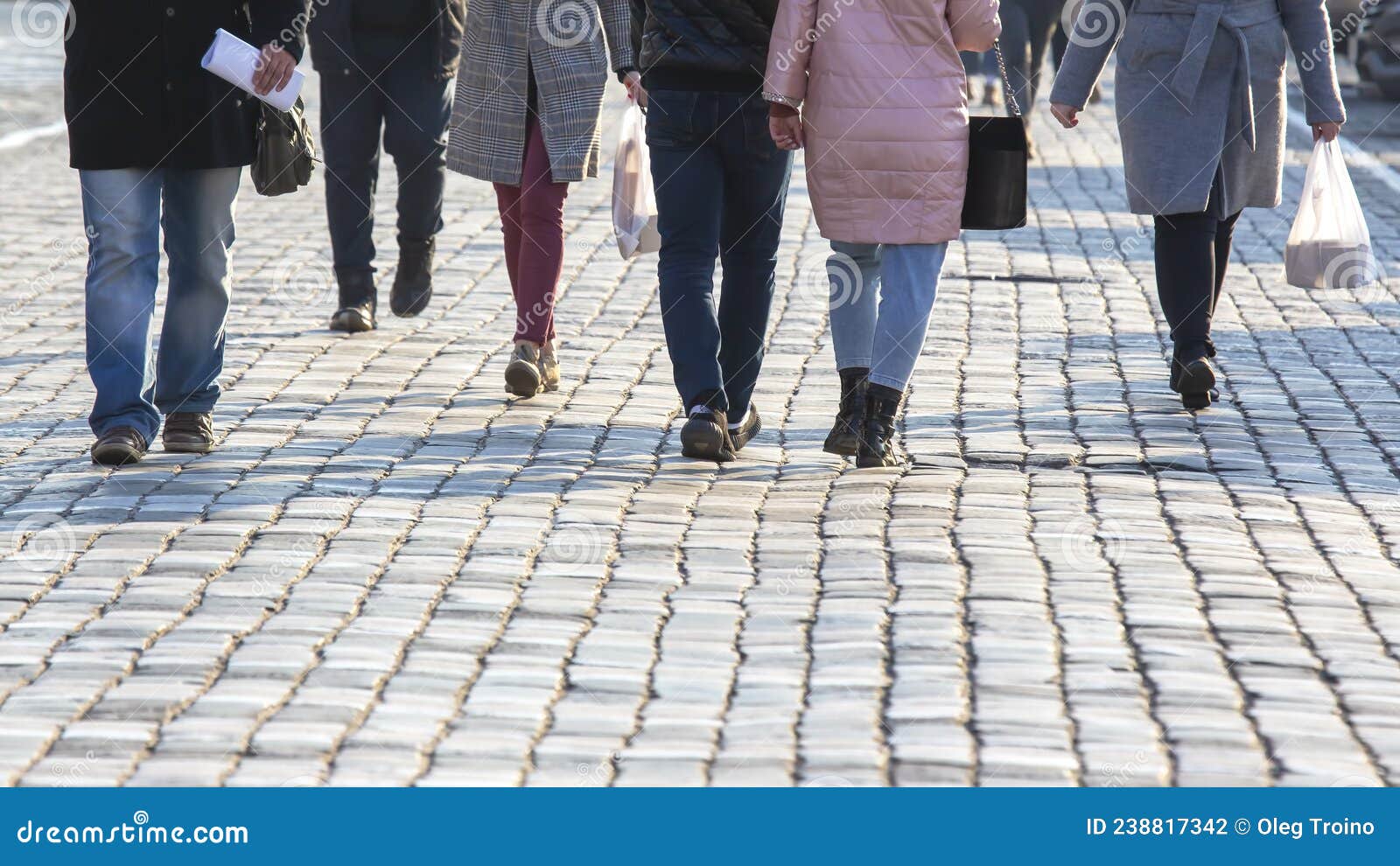 People Walking on the Street Pavement Stock Photo - Image of stroll ...