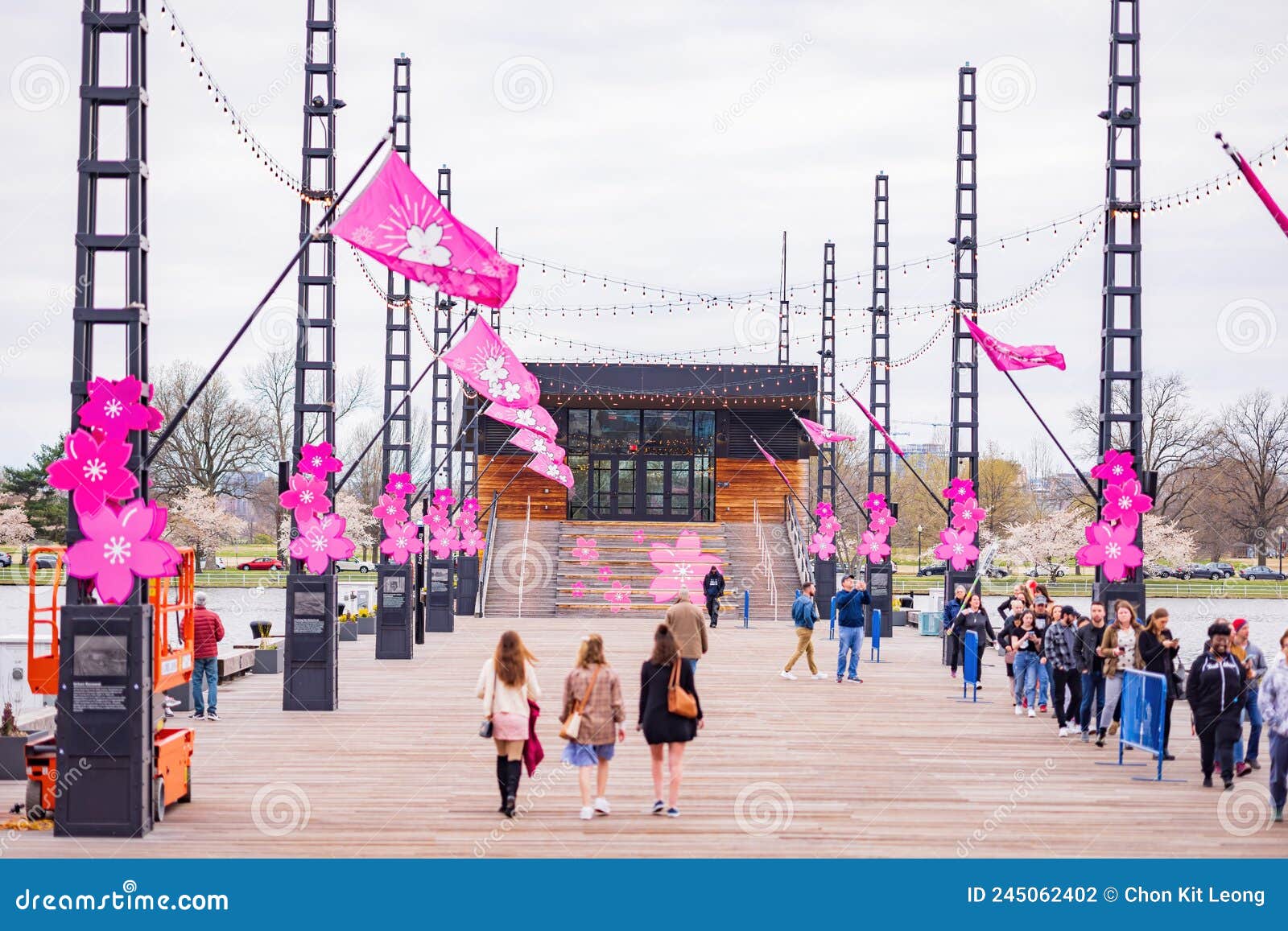 People Walking Towards the Wharf Dockmaster Building Editorial ...