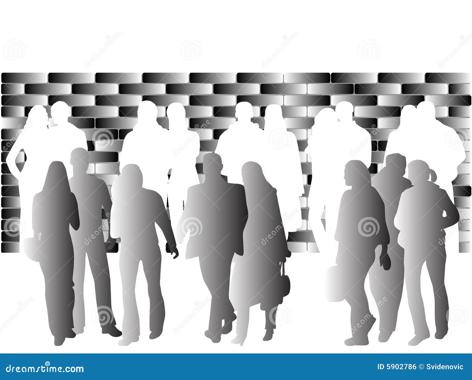 People and wall stock vector. Illustration of contour - 5902786