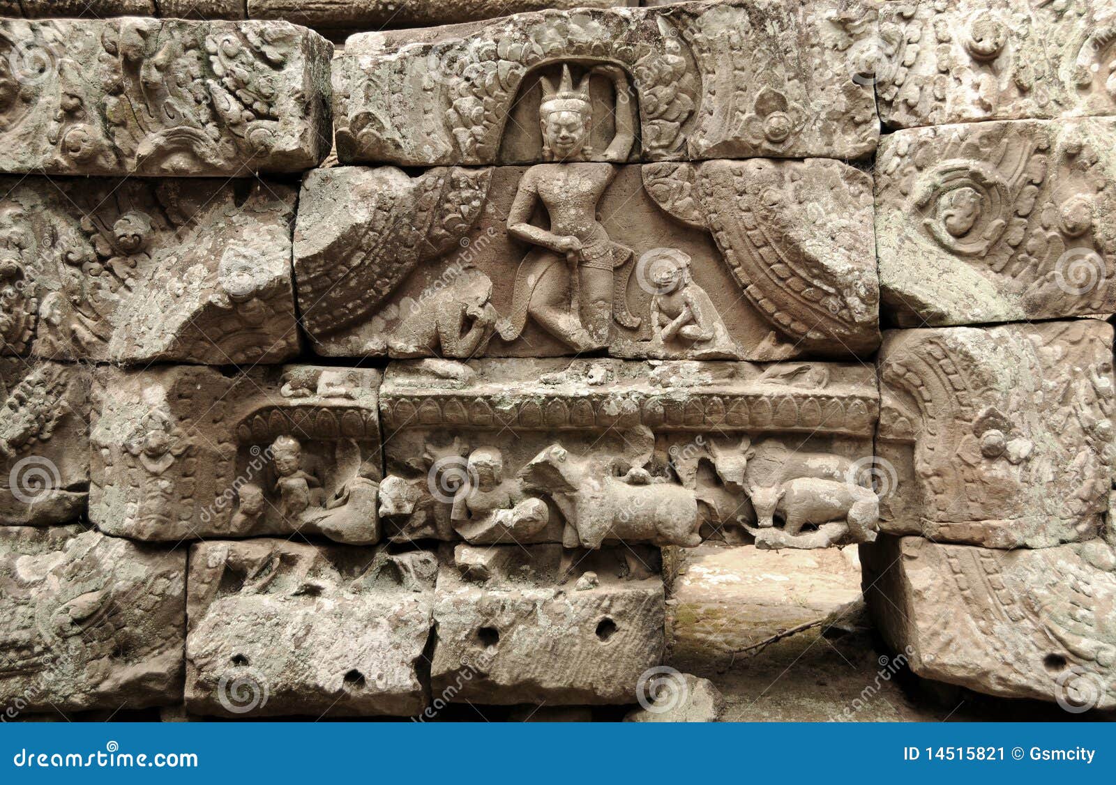 People on the Wall of Angkor Wat Stock Image - Image of ancient, asia ...