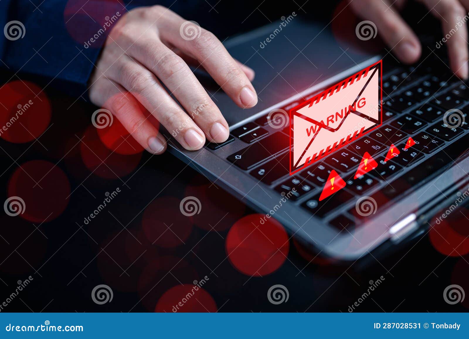 People with Warning Notification and Spam Message Icon. Stock Image ...