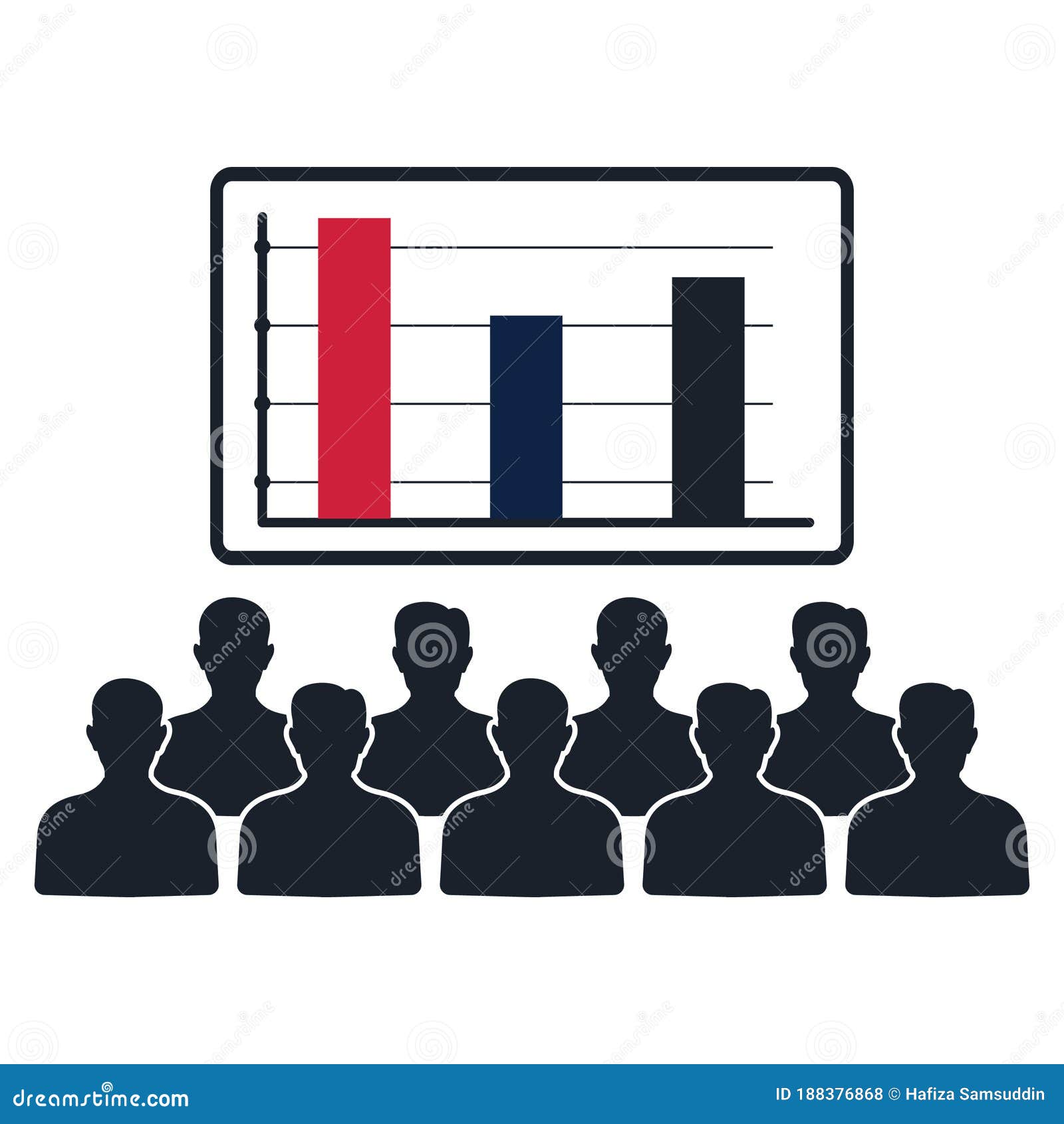 People Watching the Election Results. Vector Illustration Decorative ...