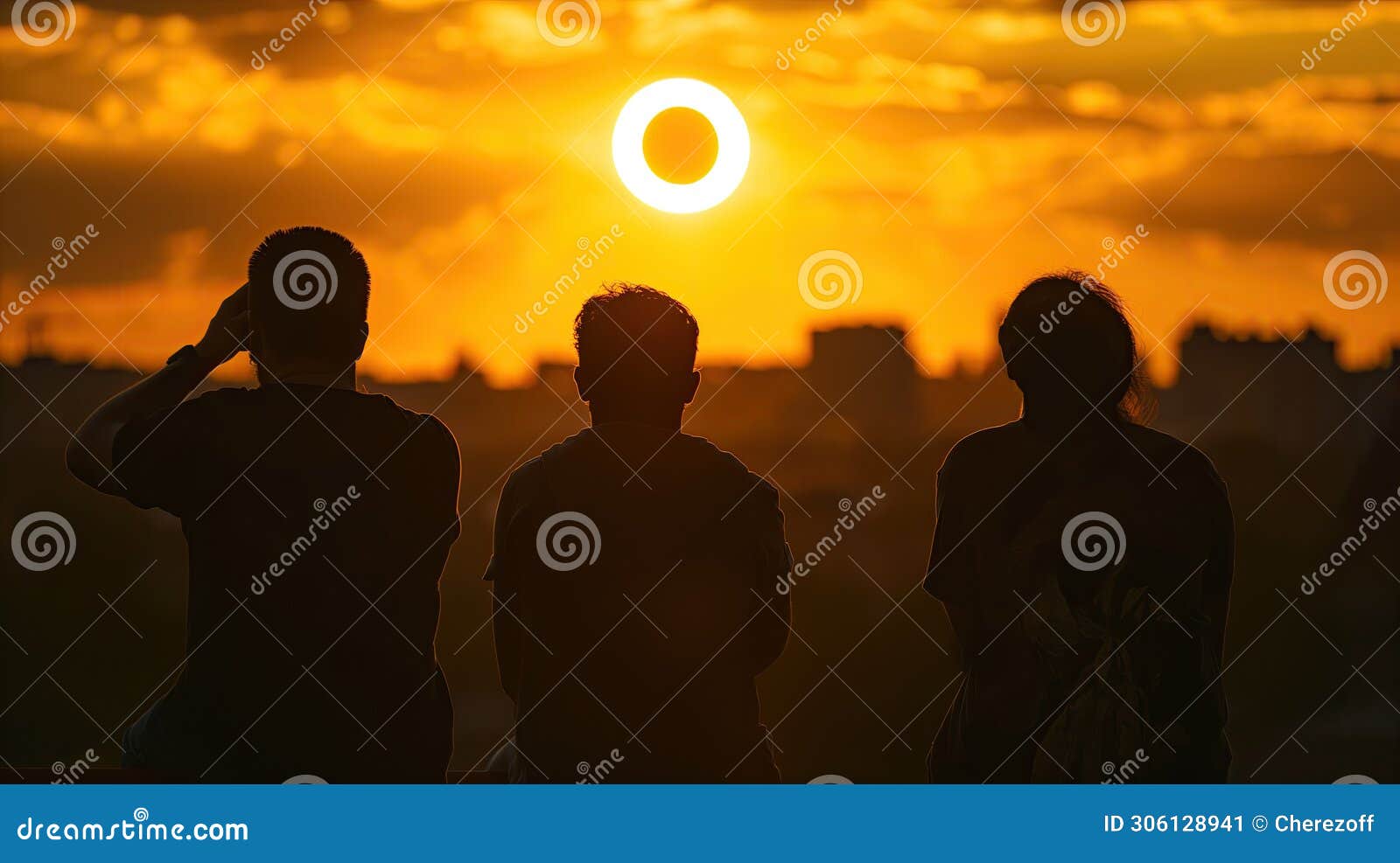 People Watching a Solar Eclipse Stock Illustration - Illustration of ...