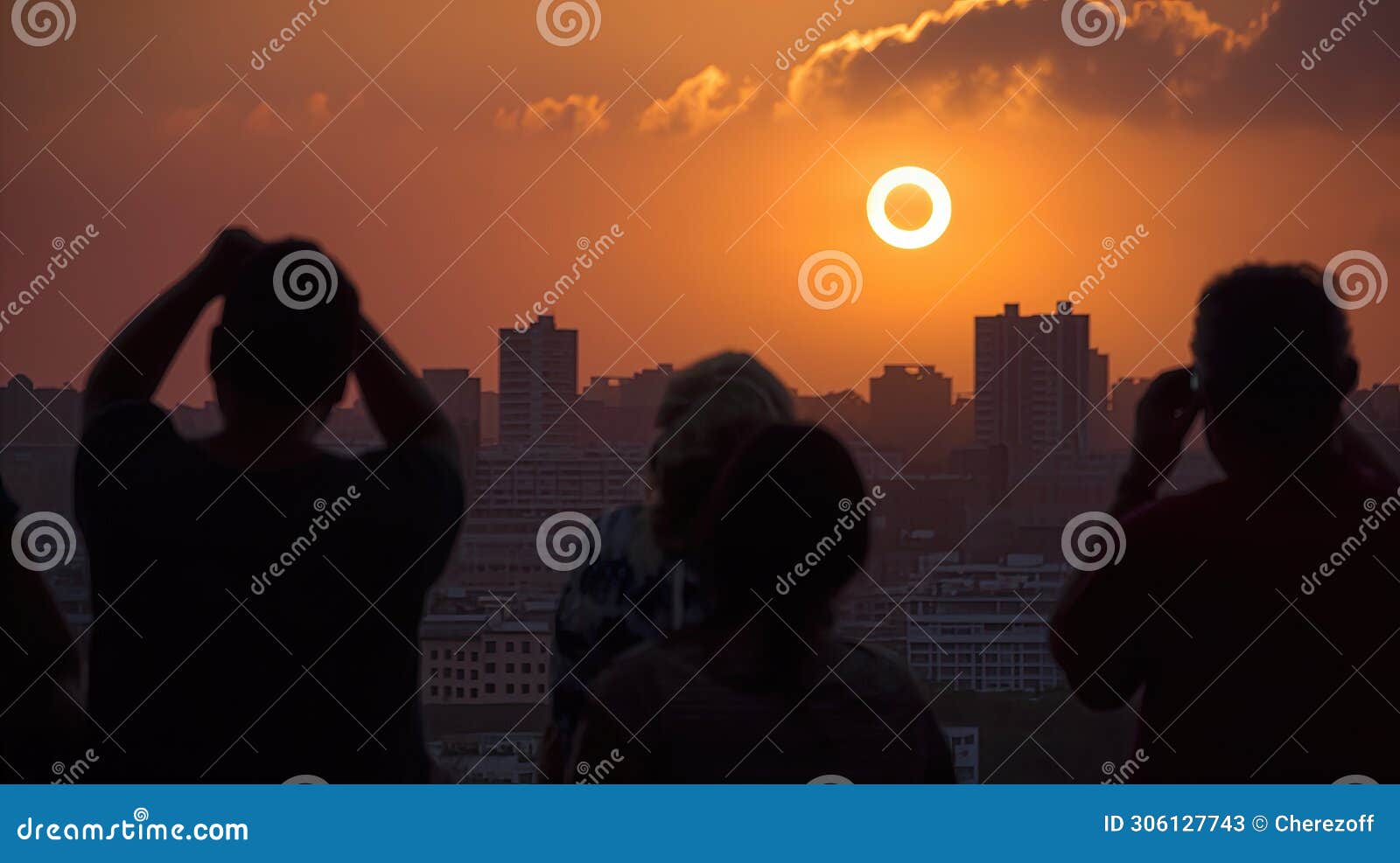 People Watching a Solar Eclipse Stock Illustration - Illustration of ...