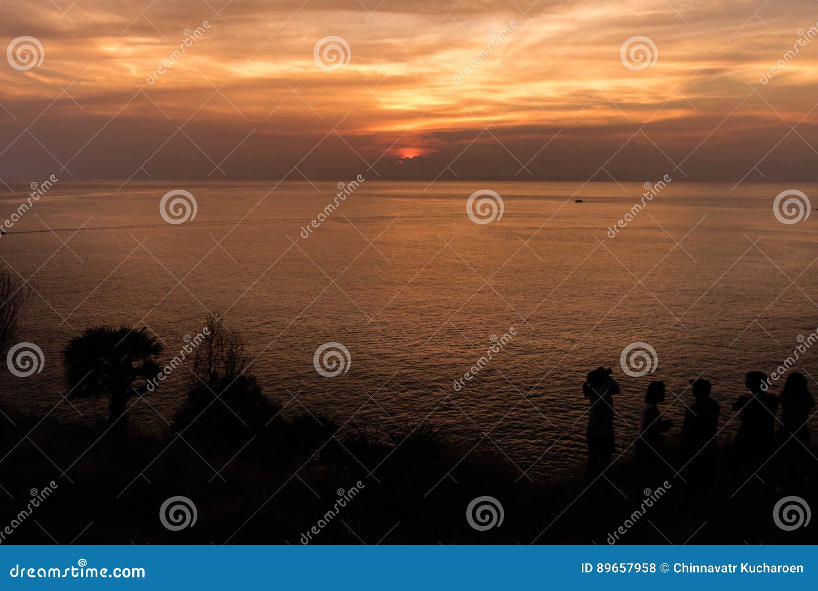 People watching the sunset stock photo. Image of thailand - 89657958