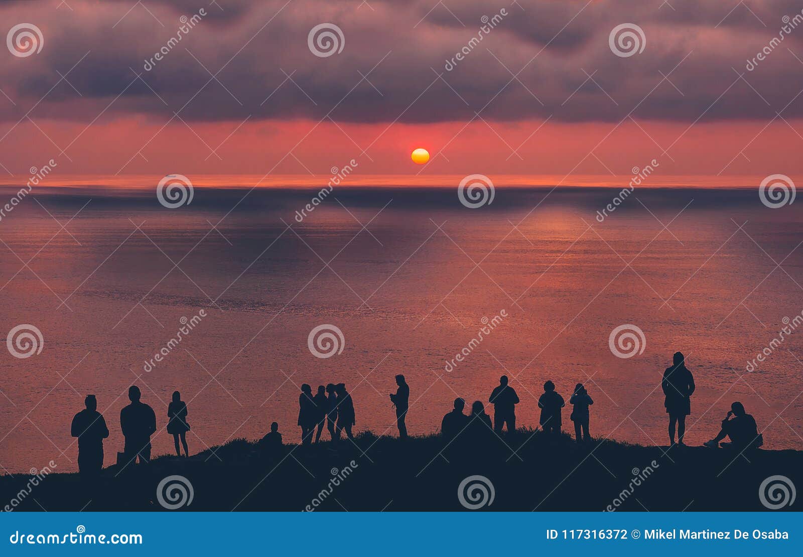 People Watching the Sunset on Sea Stock Photo - Image of beautiful ...