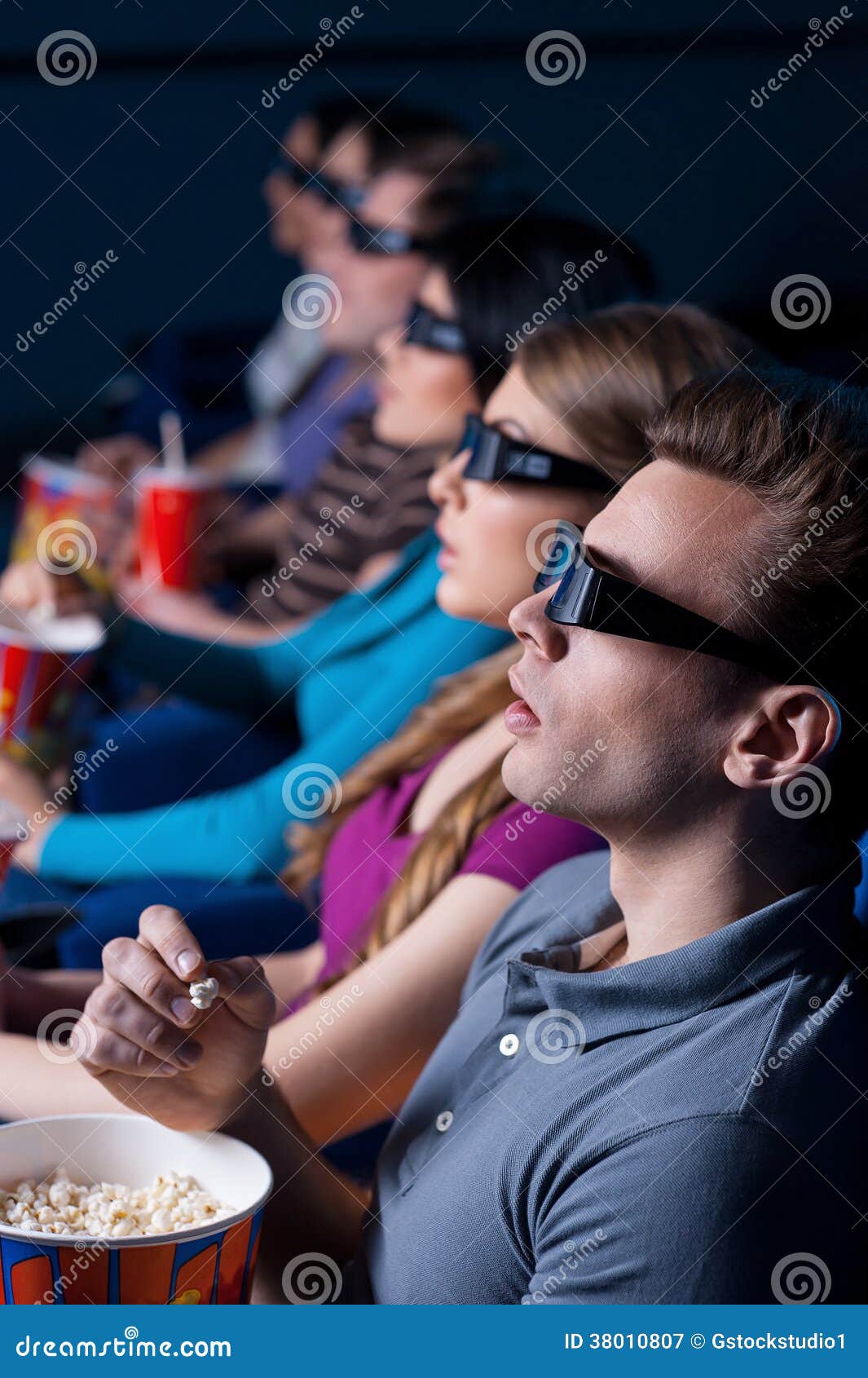 People Watching Three-dimensional Movie. Stock Image - Image of ideas ...