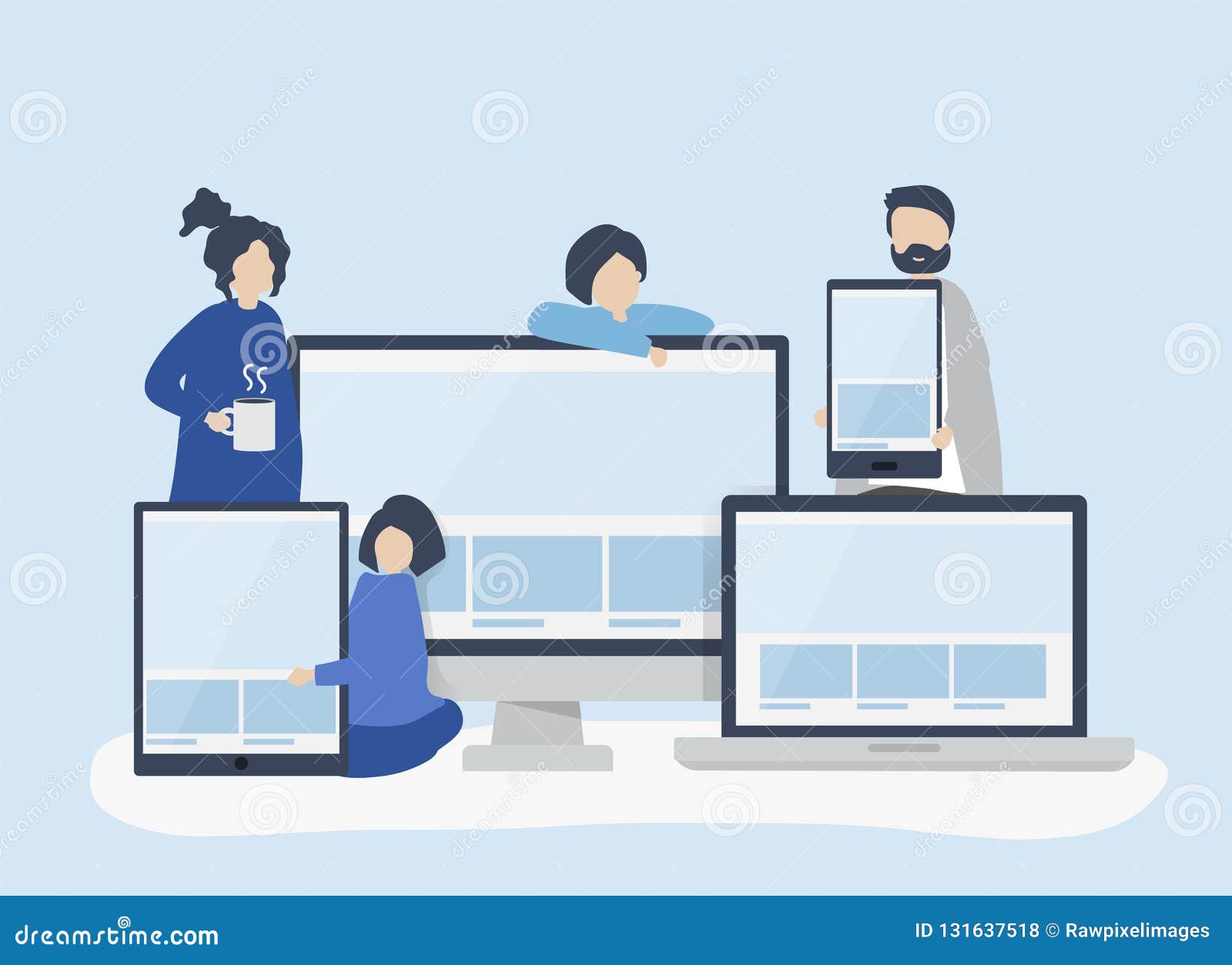 People with Web Design Concept Illustration Stock Vector - Illustration ...