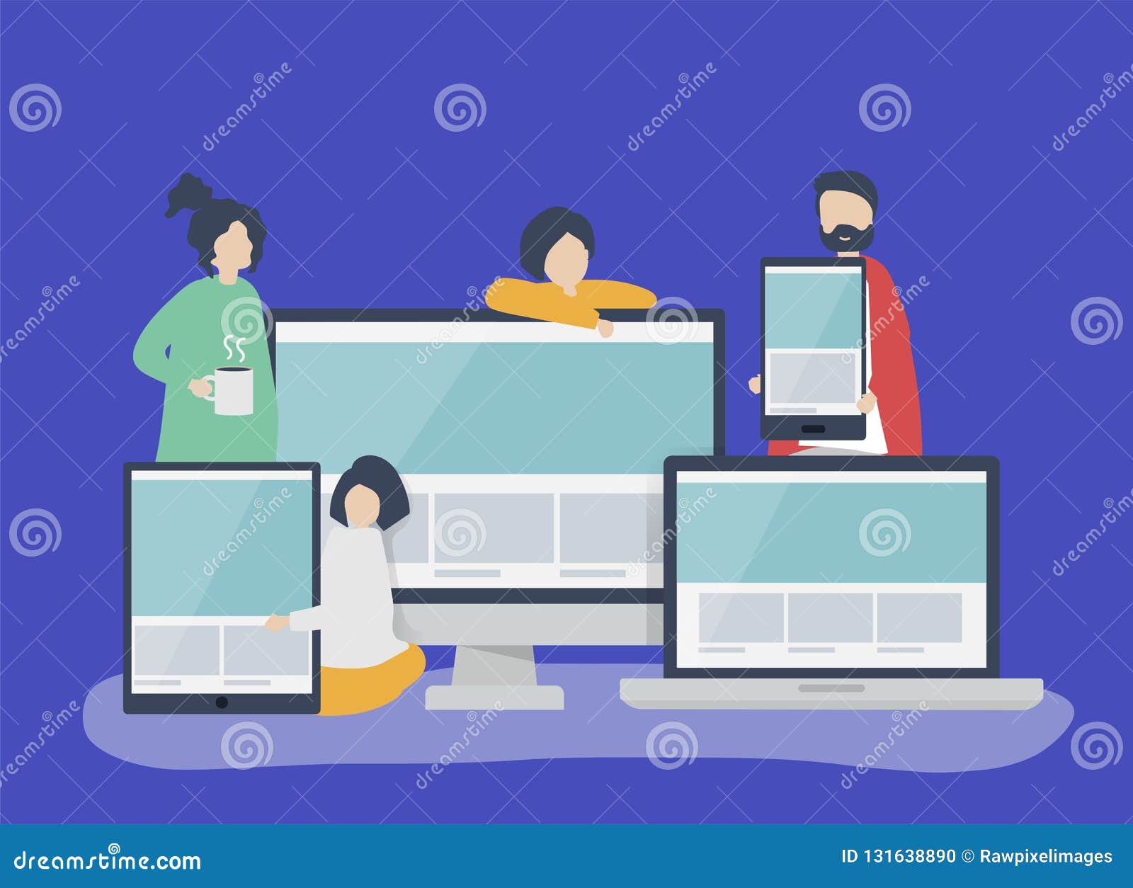 People with Web Design Concept Illustration Stock Vector - Illustration ...