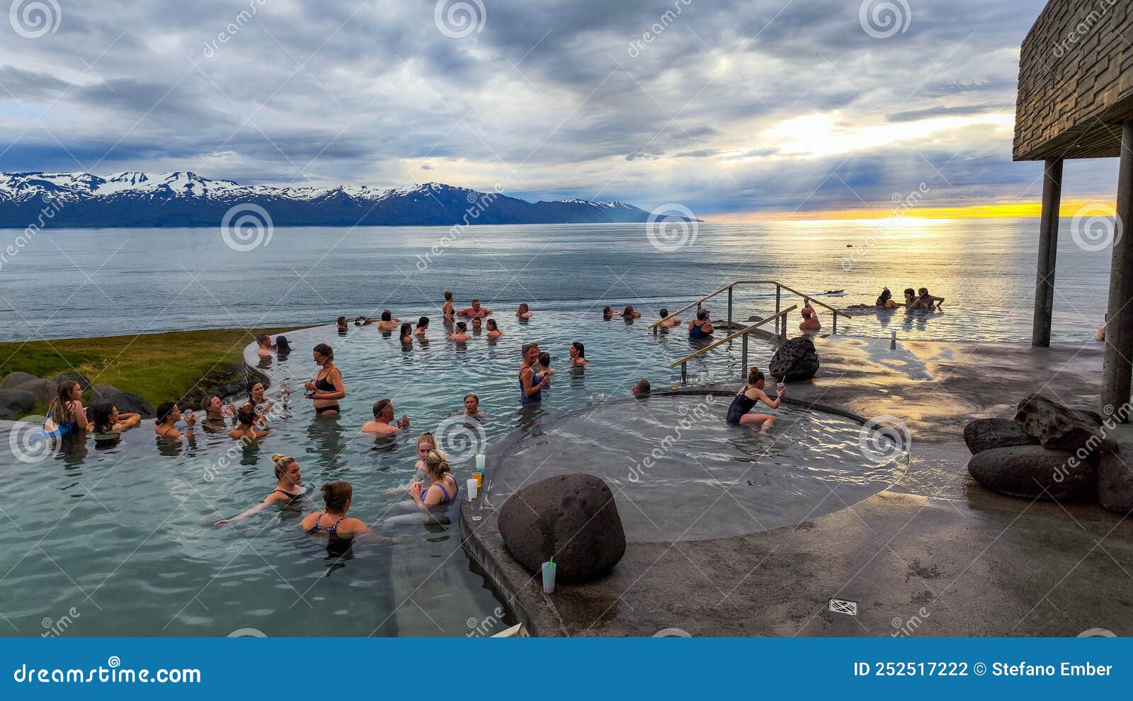 People on the Wellness Pool at Husavik on Iceland Editorial Photography ...