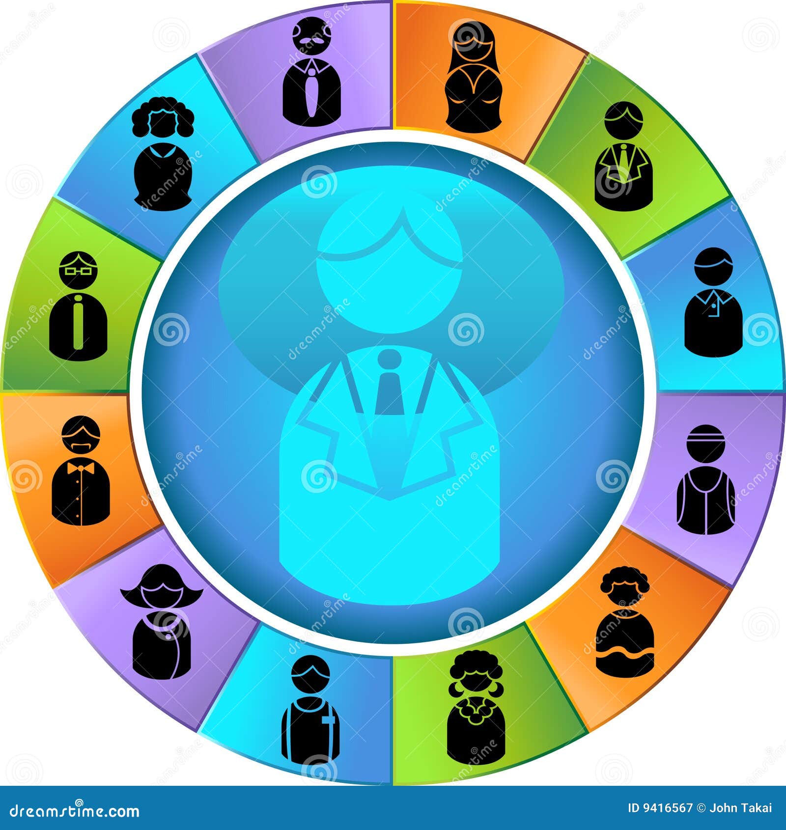 People Wheel stock vector. Illustration of worker, woman - 9416567