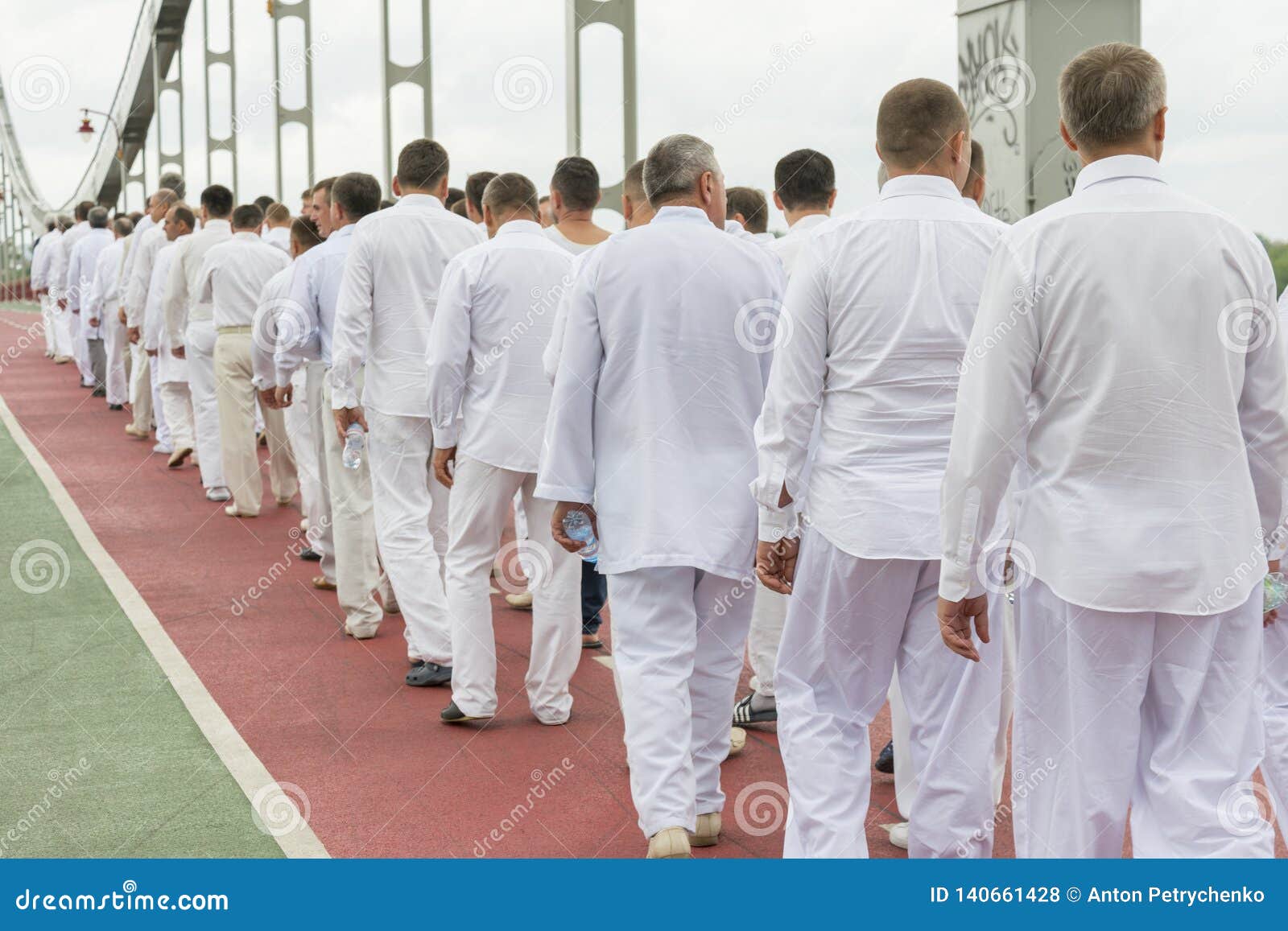 People in White Clothes are Walking Along the Stadium Editorial Stock ...