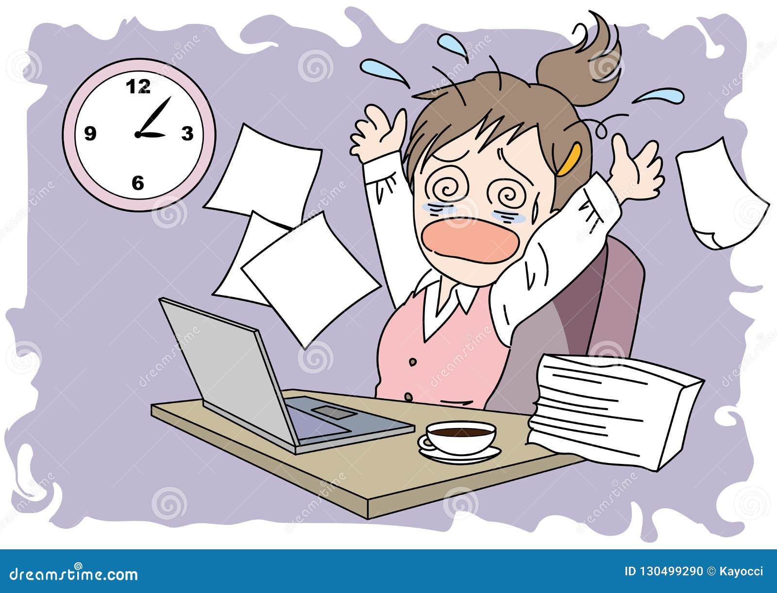 Worktime Image Woman - Confusion Stock Vector - Illustration of busy ... Worktime Image Woman - Confusion Stock Vector - Illustration of busy ...