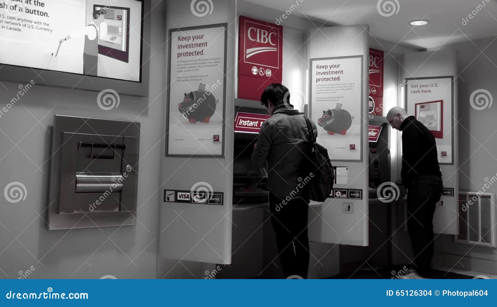 People Withdrawing Money at ATM Machine Stock Footage - Video of people ...
