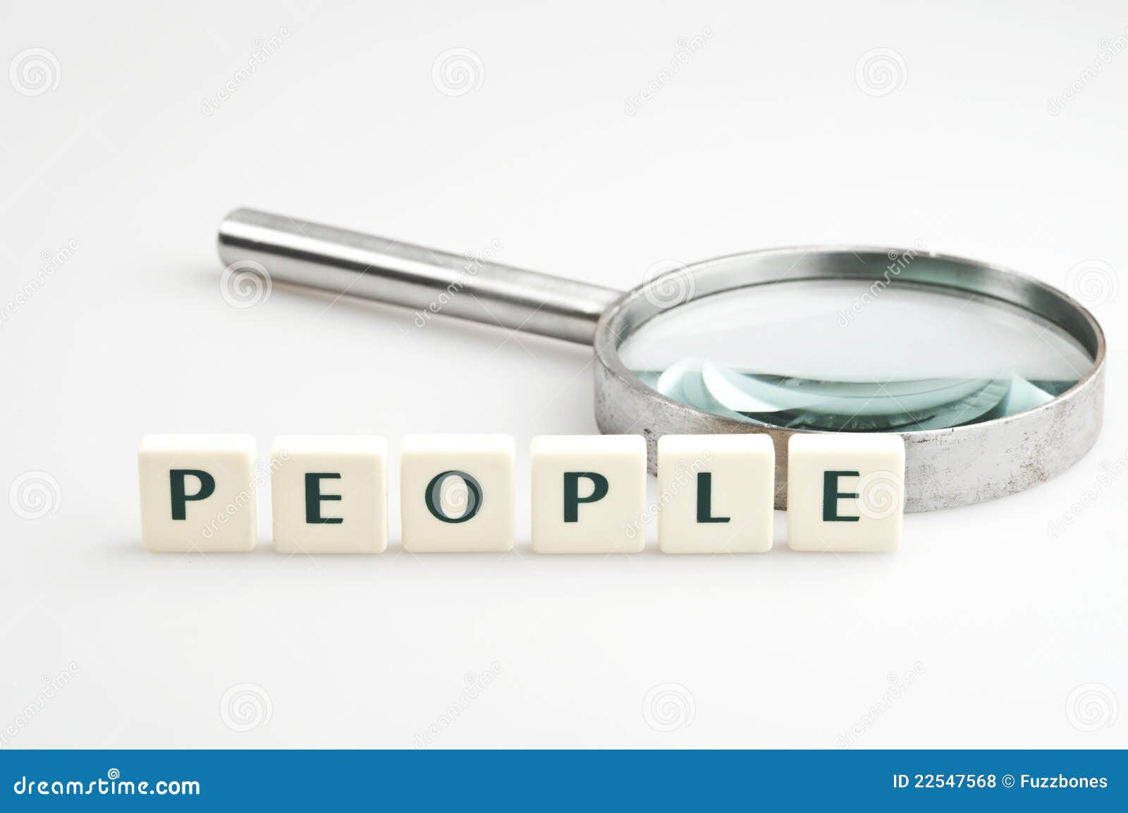 People Word and Magnifying Glass Stock Photo - Image of instrument ...