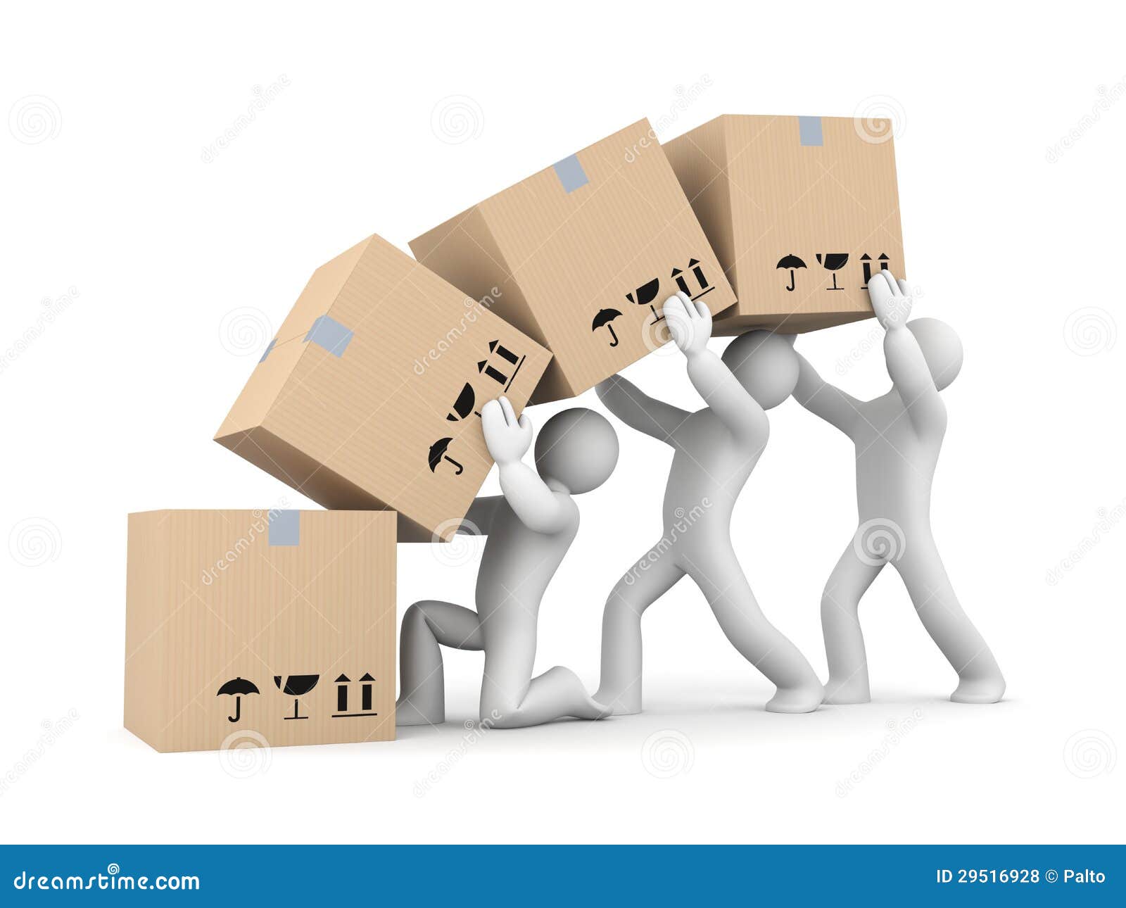 People Work with Boxes. Teamwork Stock Illustration - Illustration of ...