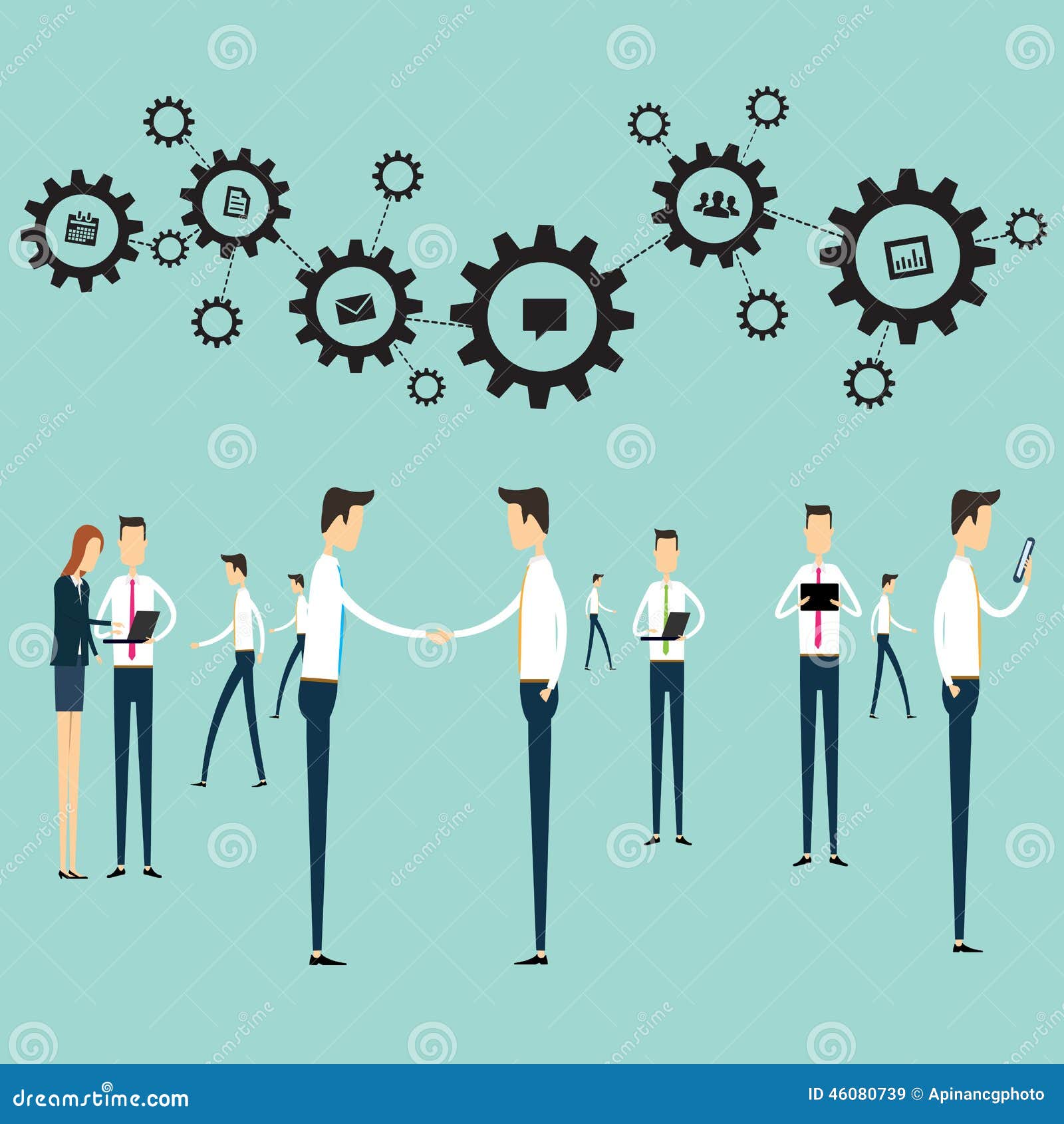 People Work Business Communications Connection Vector Stock Vector ...