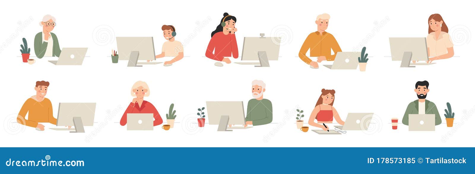 Animated People Working