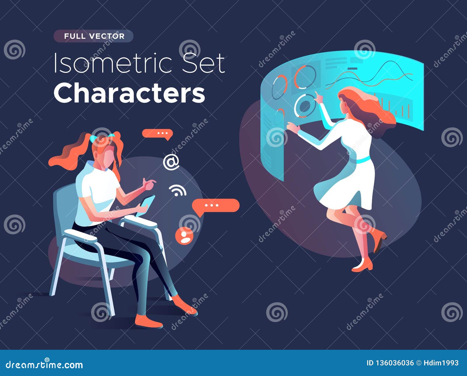 People Work and Interacting with Graphs and Devices. Data Analysis and ...