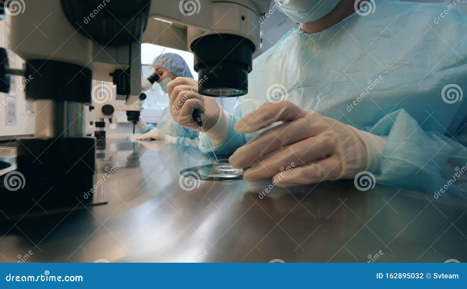 People Work in Laboratory, Using Microscopes. Stock Footage - Video of ...