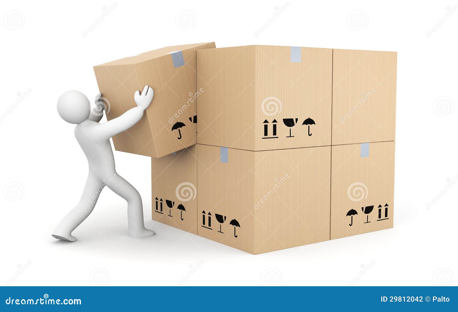Person work with boxes stock illustration. Illustration of deliver ...