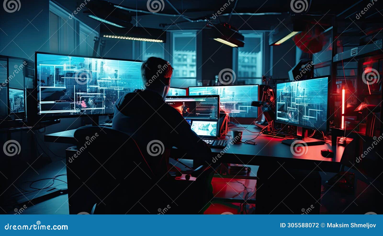 People Work in a Modern Office of a Technology Company. Business ...