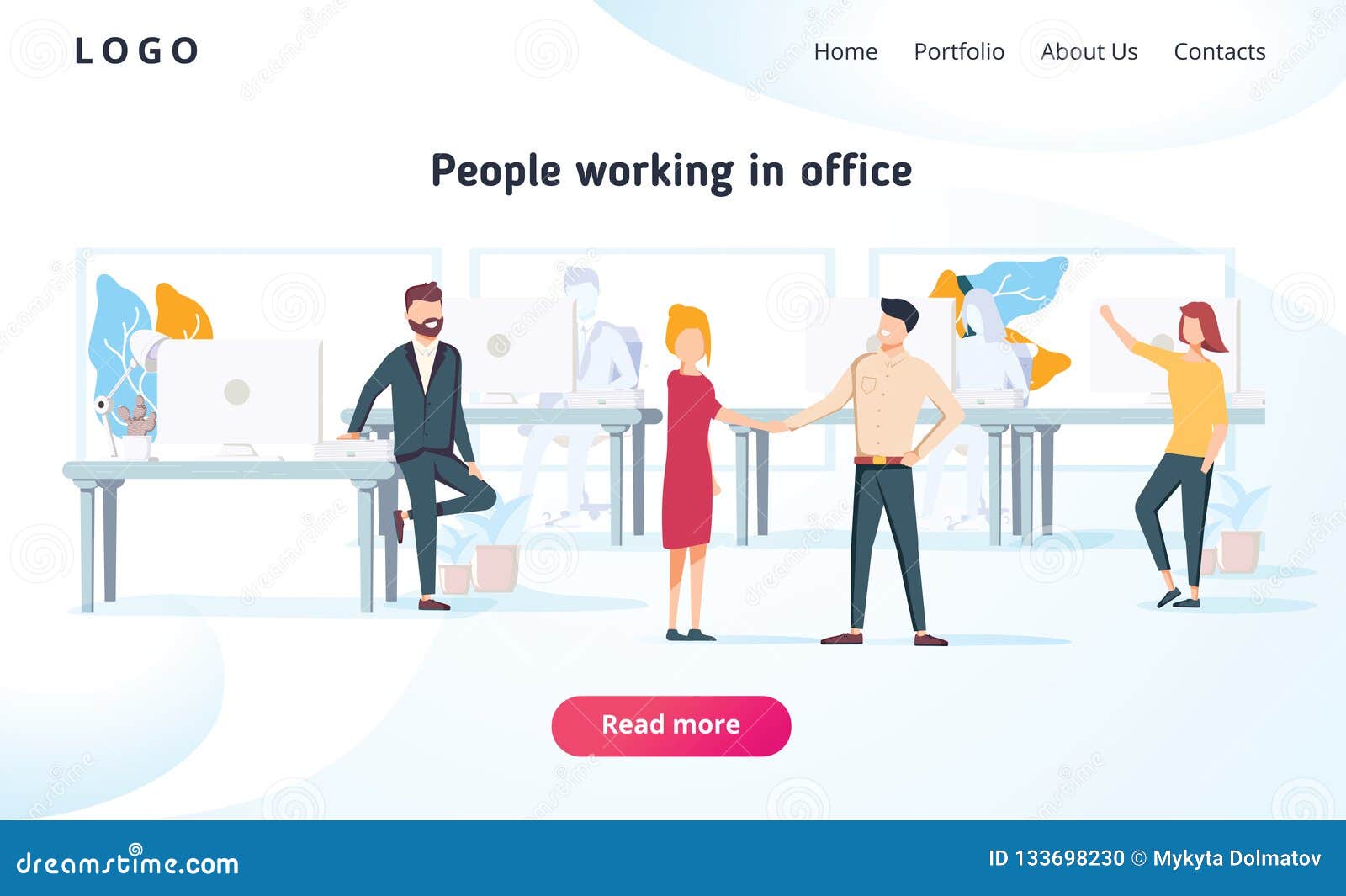 People Work in a Office and Interact with Devices. Business, Workflow ...