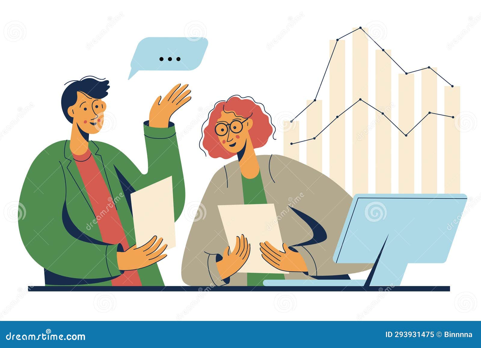 People Work Office Scene. Teamwork Collaboration, Partnership Workflow ...