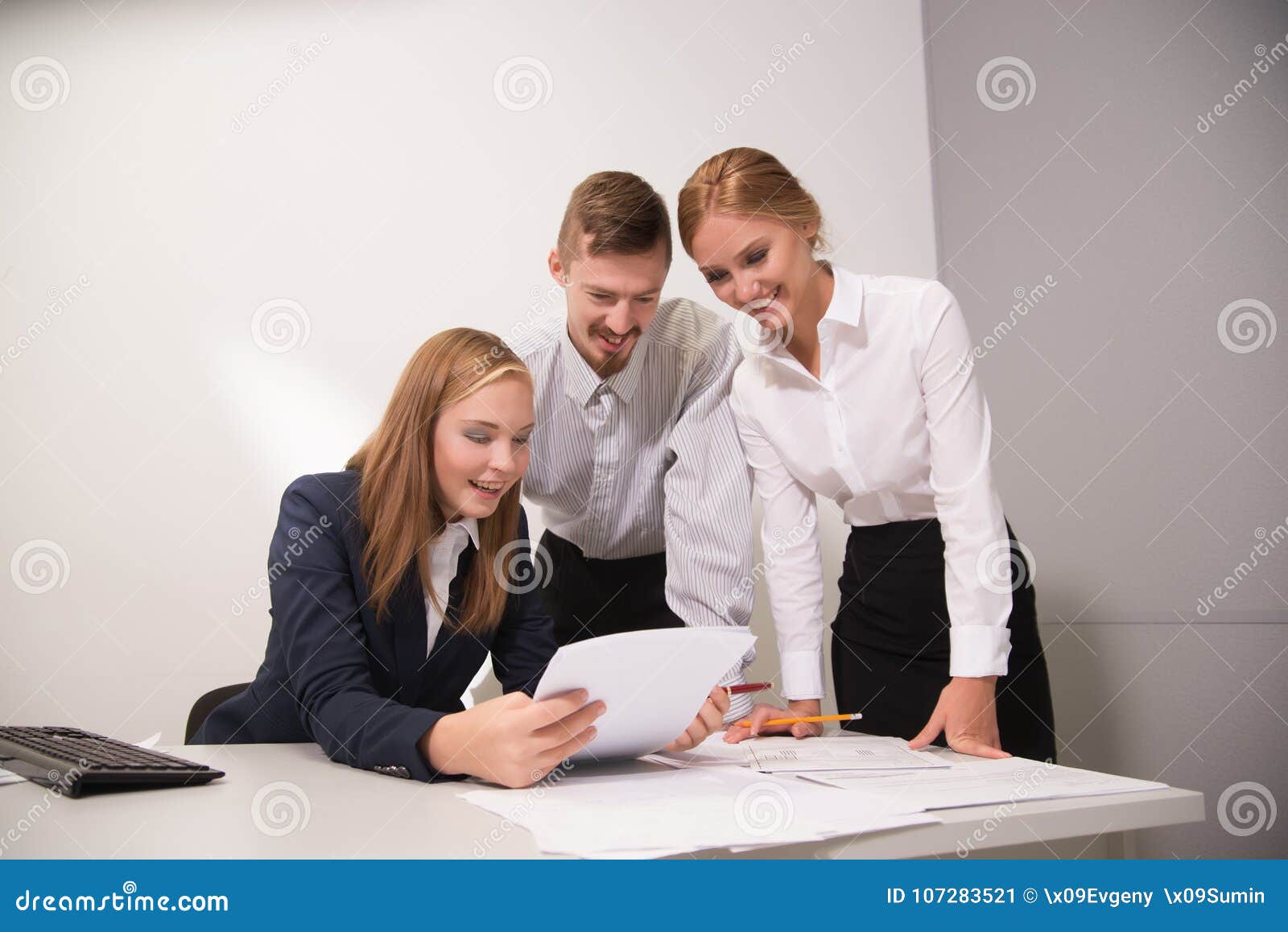 3 People Work in the Office Stock Image - Image of professional ...
