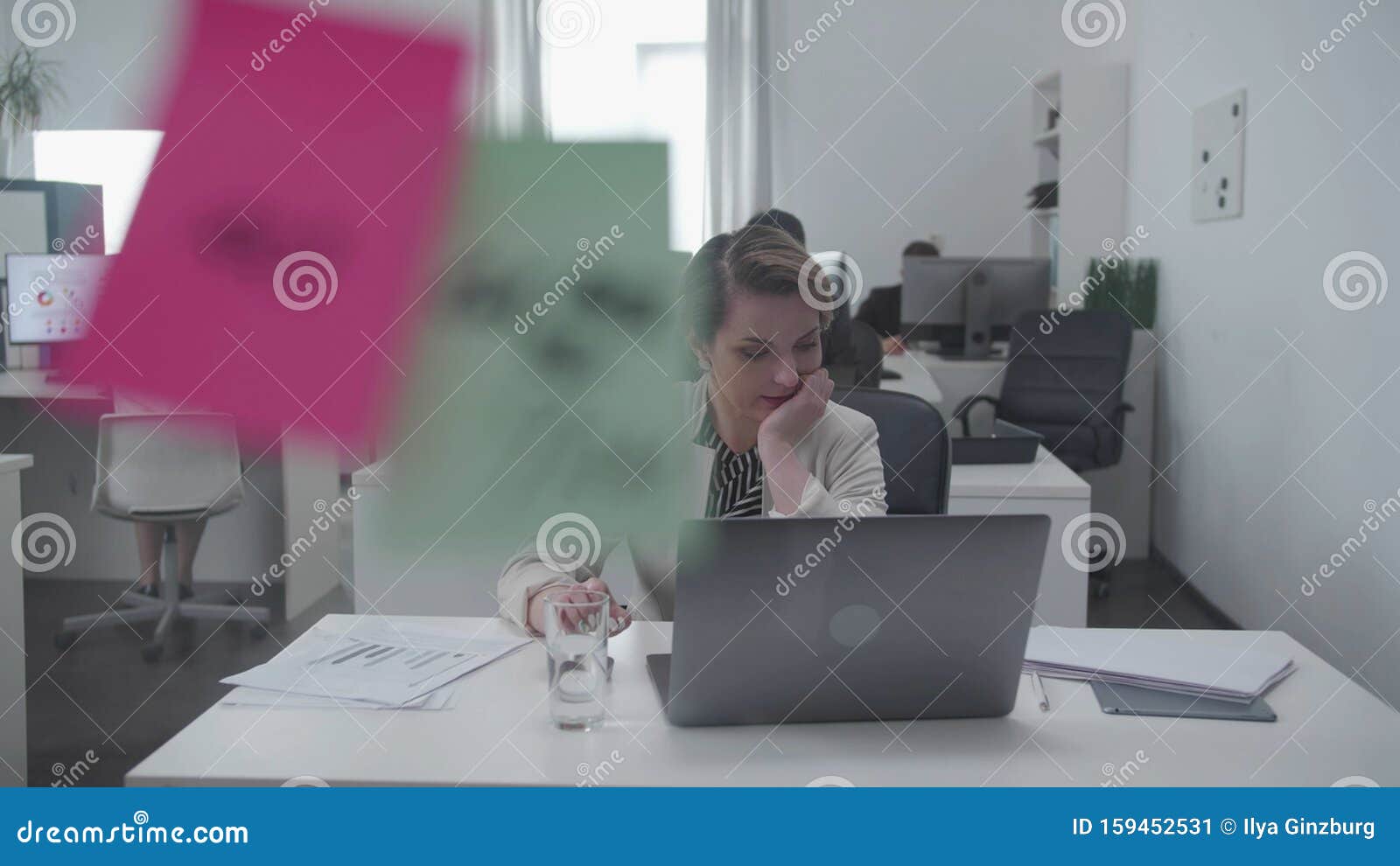 People Work at the Office Woman in Focus Stock Image - Image of circle ...