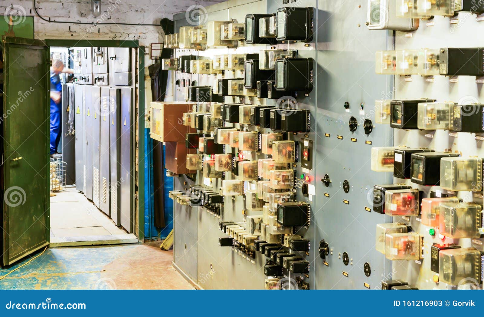 People Work in a Relay Room at a Power Plant Stock Image - Image of ...